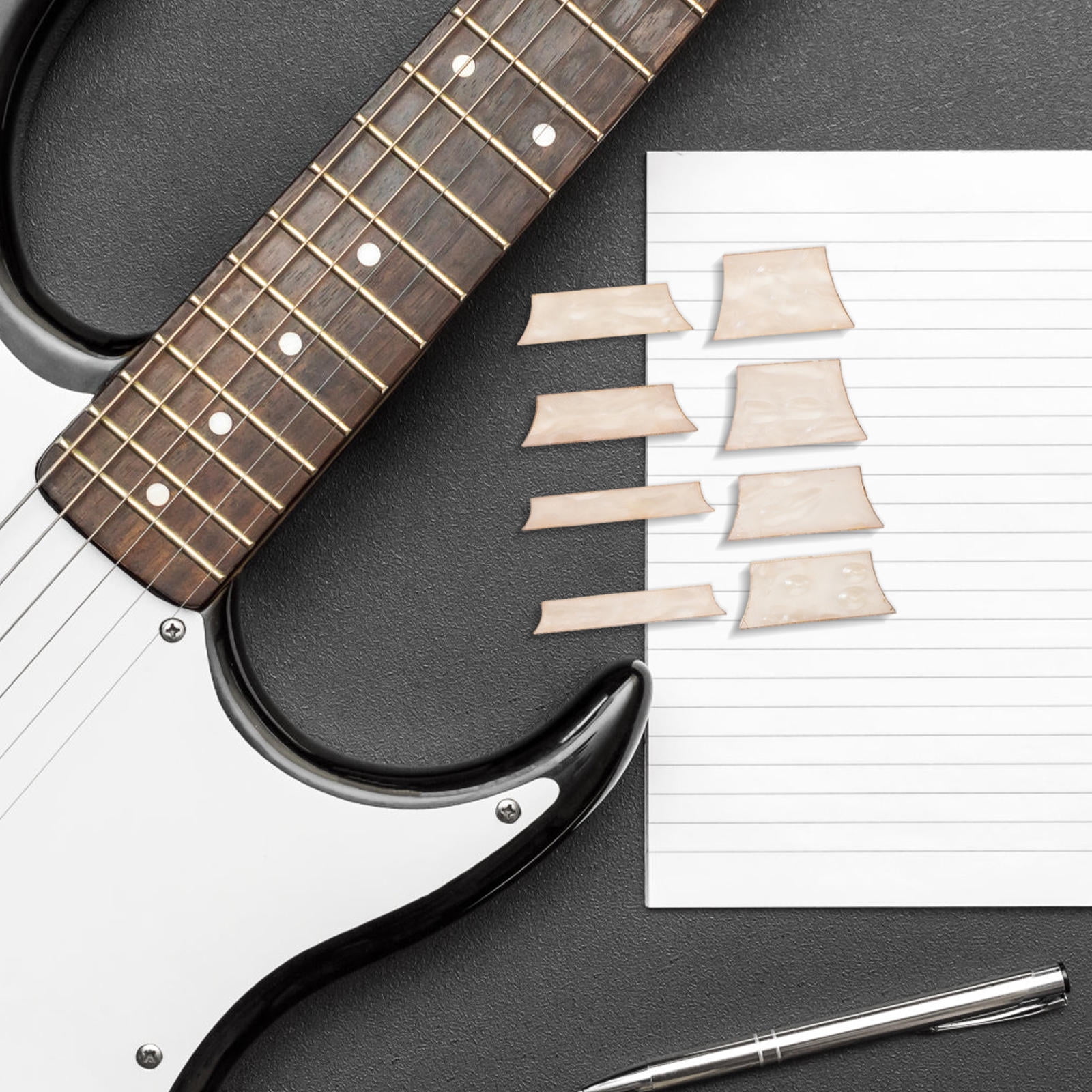 Hemoton 9pcs Guitar Fretboard Inlay Strip Shell Inlay Trapezoid Inlay ...