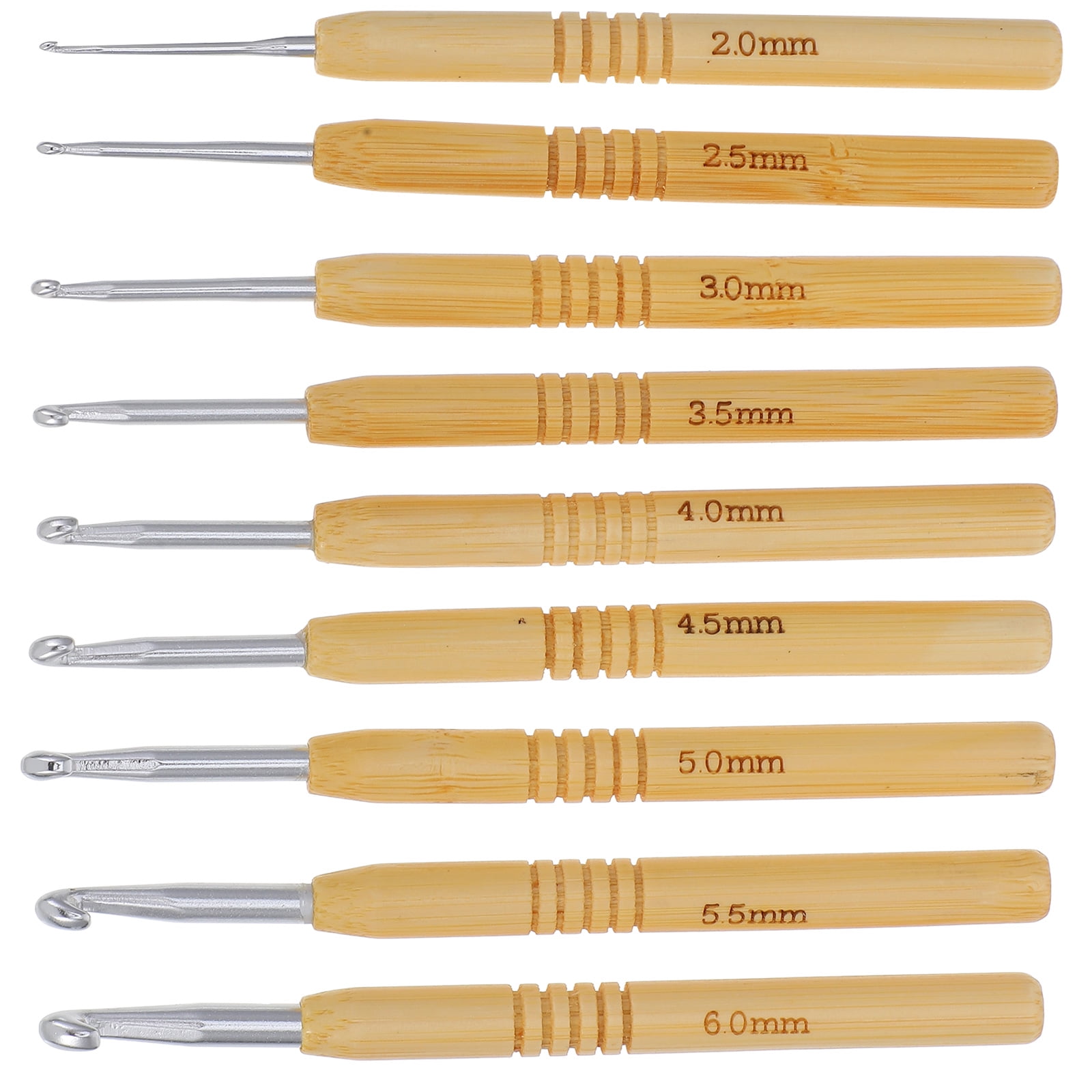 Worgeous 9pcs Large Crochet Hooks Set Knitting Needles with Wooden ...