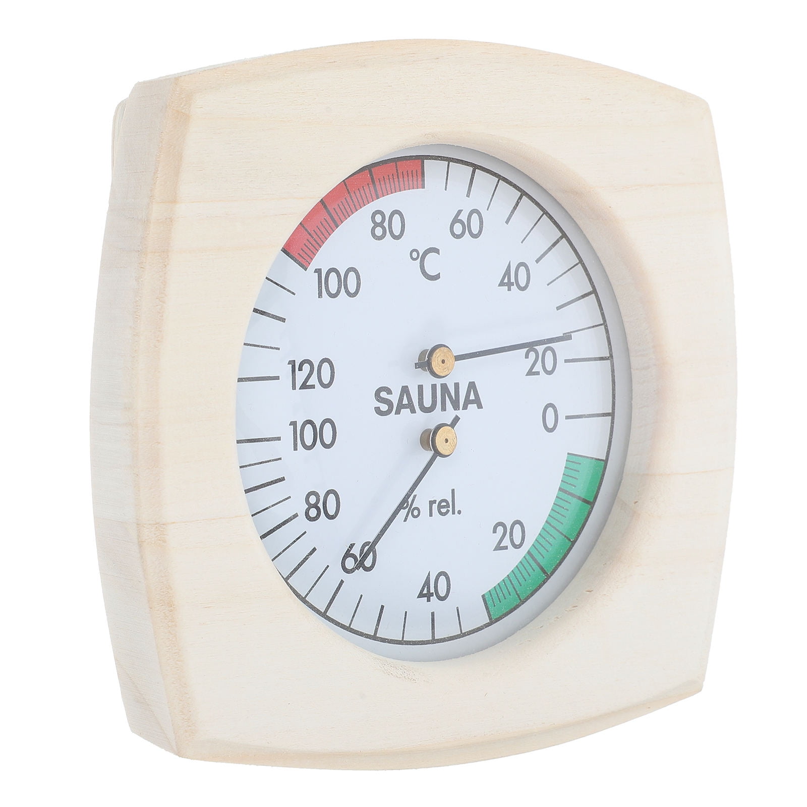HEMOTON Khaki Wooden Sauna Thermometer and Hygrometer Accurate ...