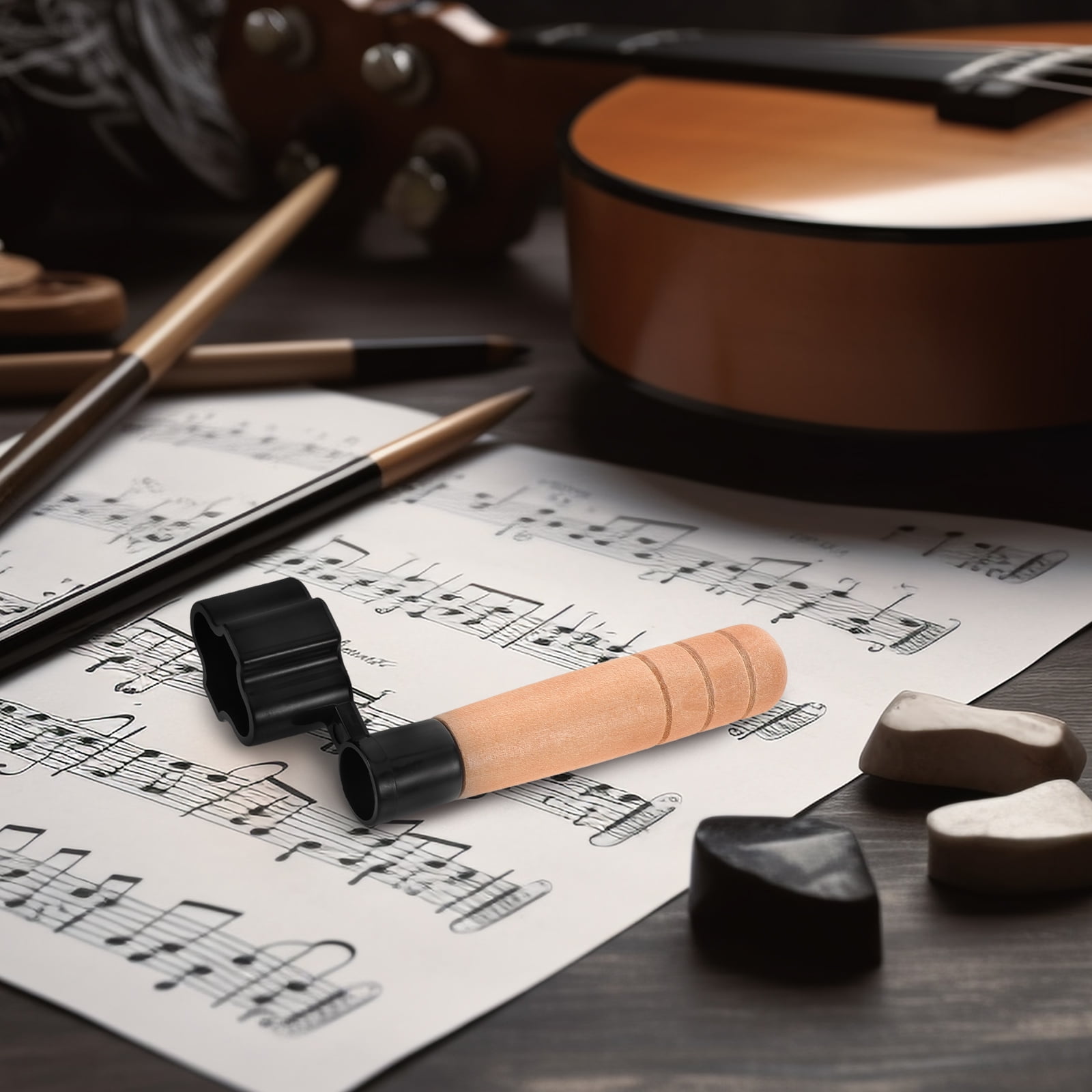 Hemoton Acoustic and Electric Guitar String Winder with Wooden Handle ...