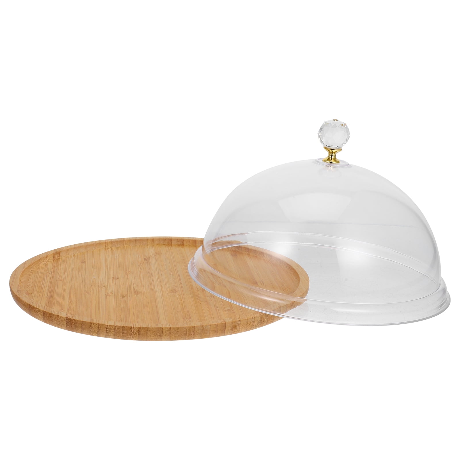 Hemoton Acrylic Dome Cover With Base Cake Plate Clear Dome Cover Plate ...