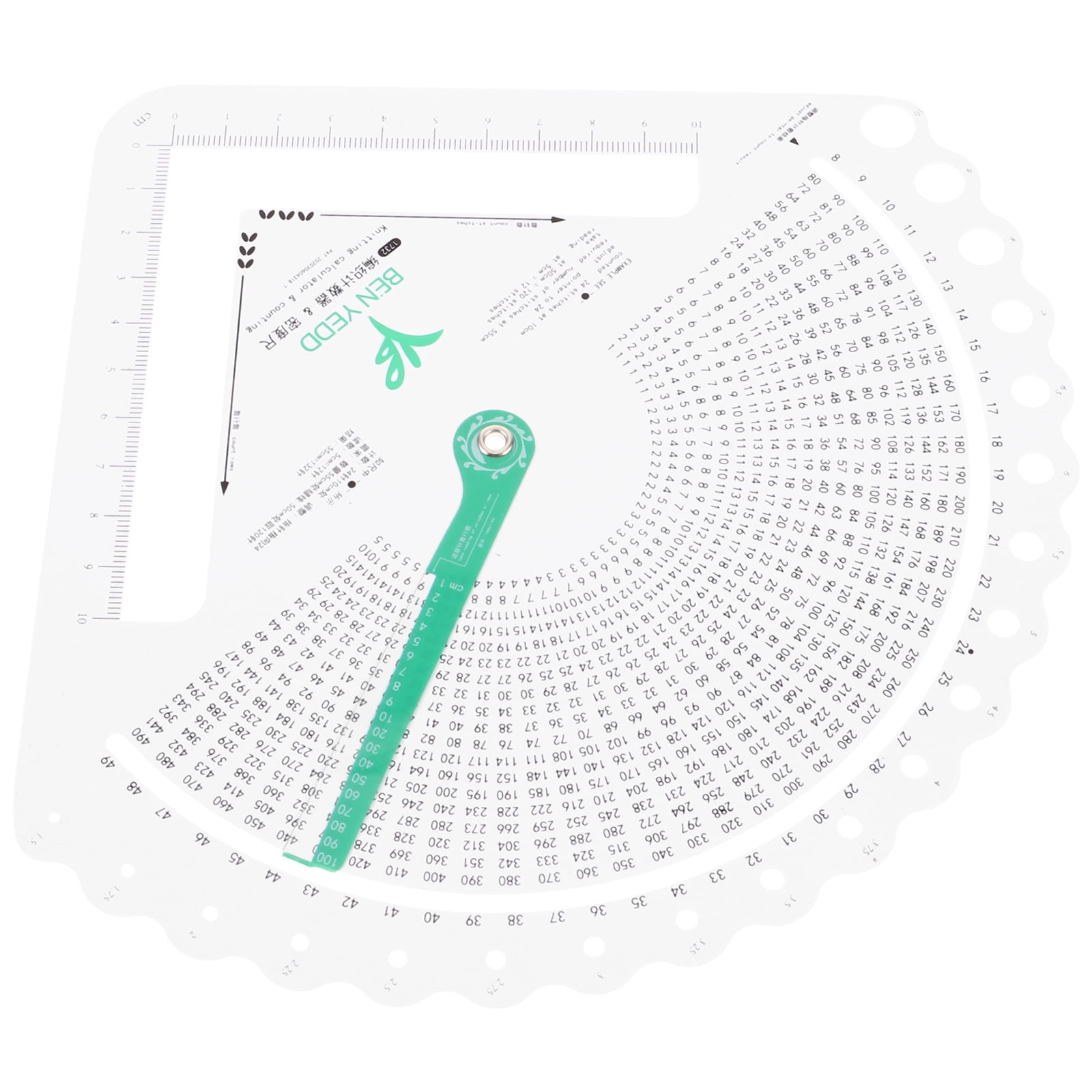 Hemoton Acrylic Fan Shaped Density Ruler Wool Sample Weaving Slide Rule ...