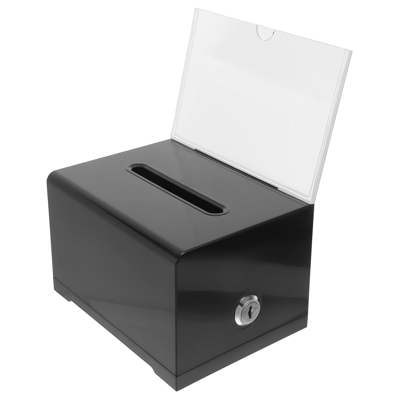 Hemoton Acrylic Suggestion Box with Lock Transparent Donation Box ...