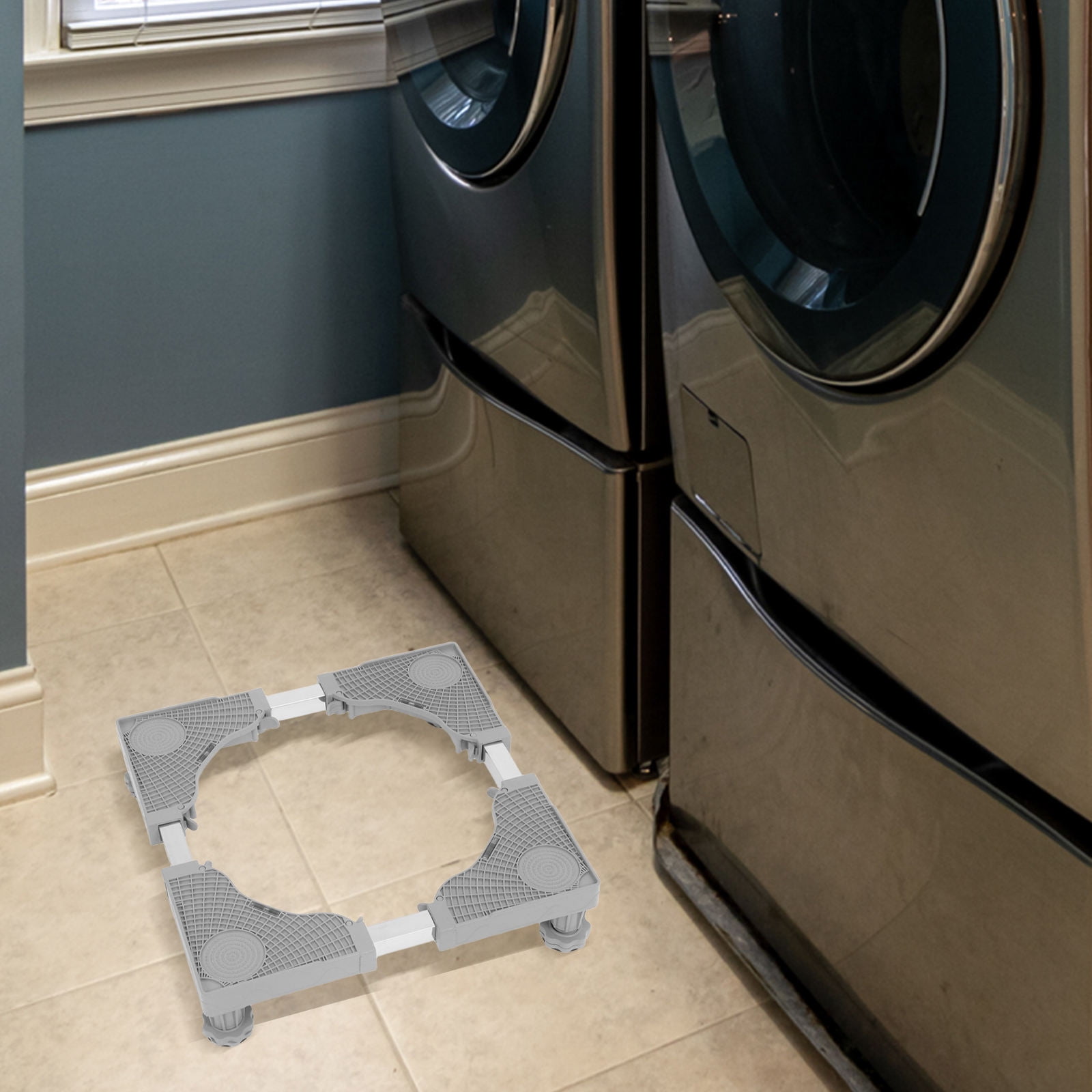 Hemoton Adjustable Appliance Base with Storage Shelf for Clothes Dryer ...