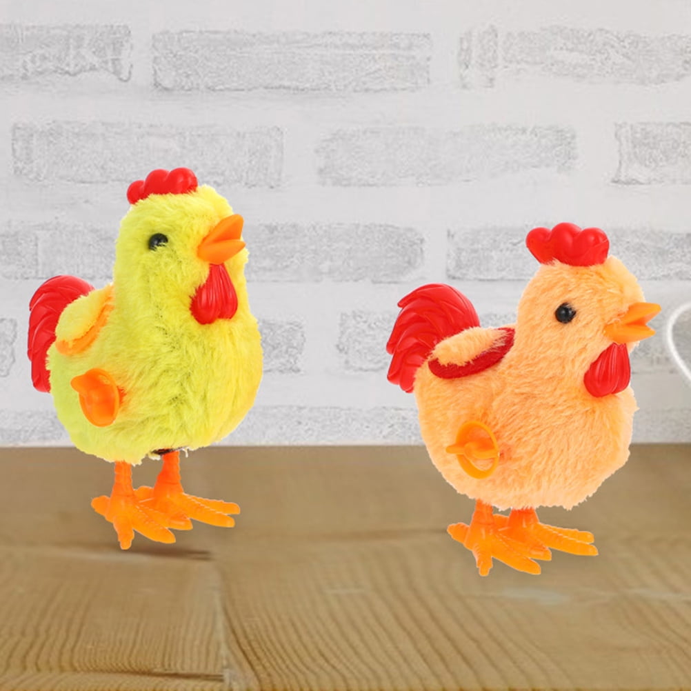 Hemoton Adorable Plush Wind Up Chickens for Kids Joyful Jumping Action ...