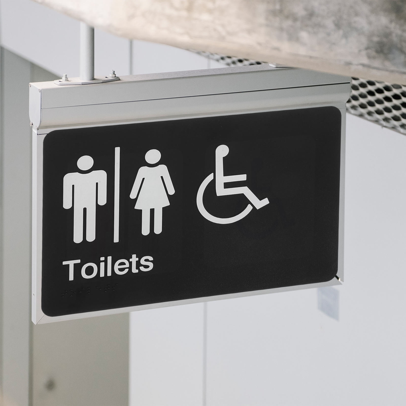 Hemoton All Gender Bathroom Sign Braille Restroom Sign Unisex Handicaps ...