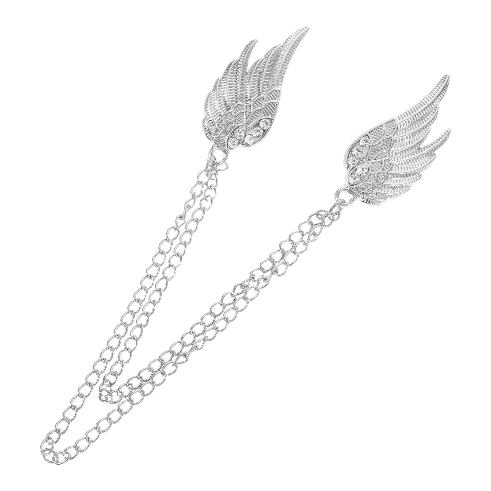 Hemoton Angel Wing Chain Brooch Rhinestone Tassel Brooch Pin Crystal ...