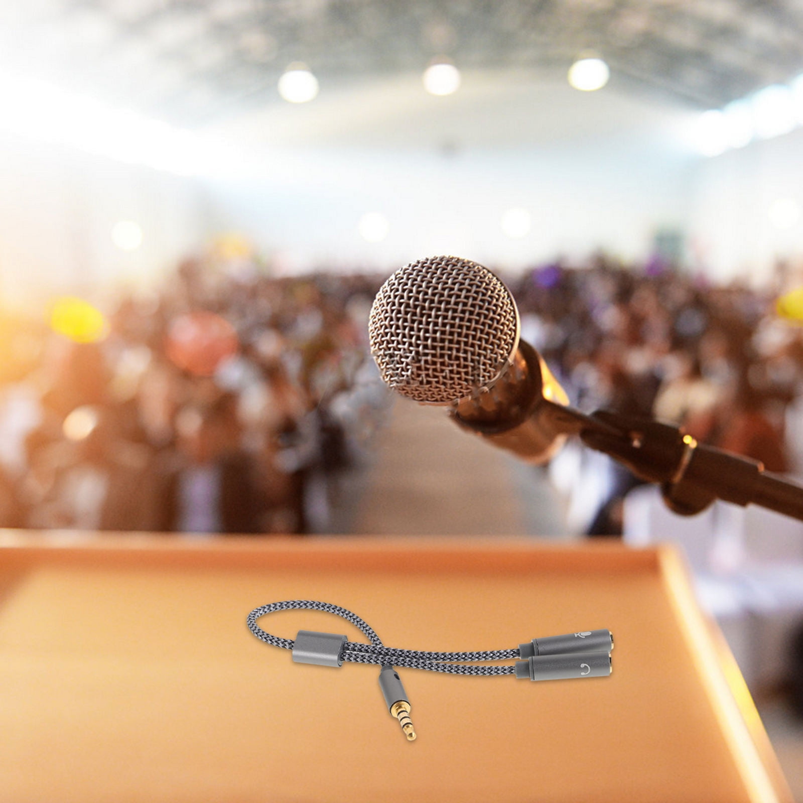 Hemoton Audio Converter Cable Microphone Wire XLR Splitter Cable 3.5mm ...