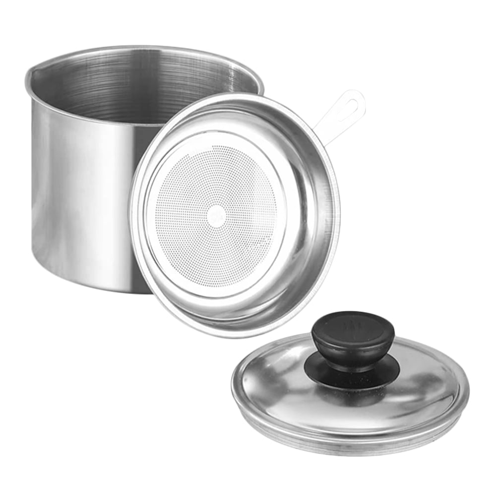 Hemoton Bacon Grease Container With Strainer Frying Oil Storage Can ...