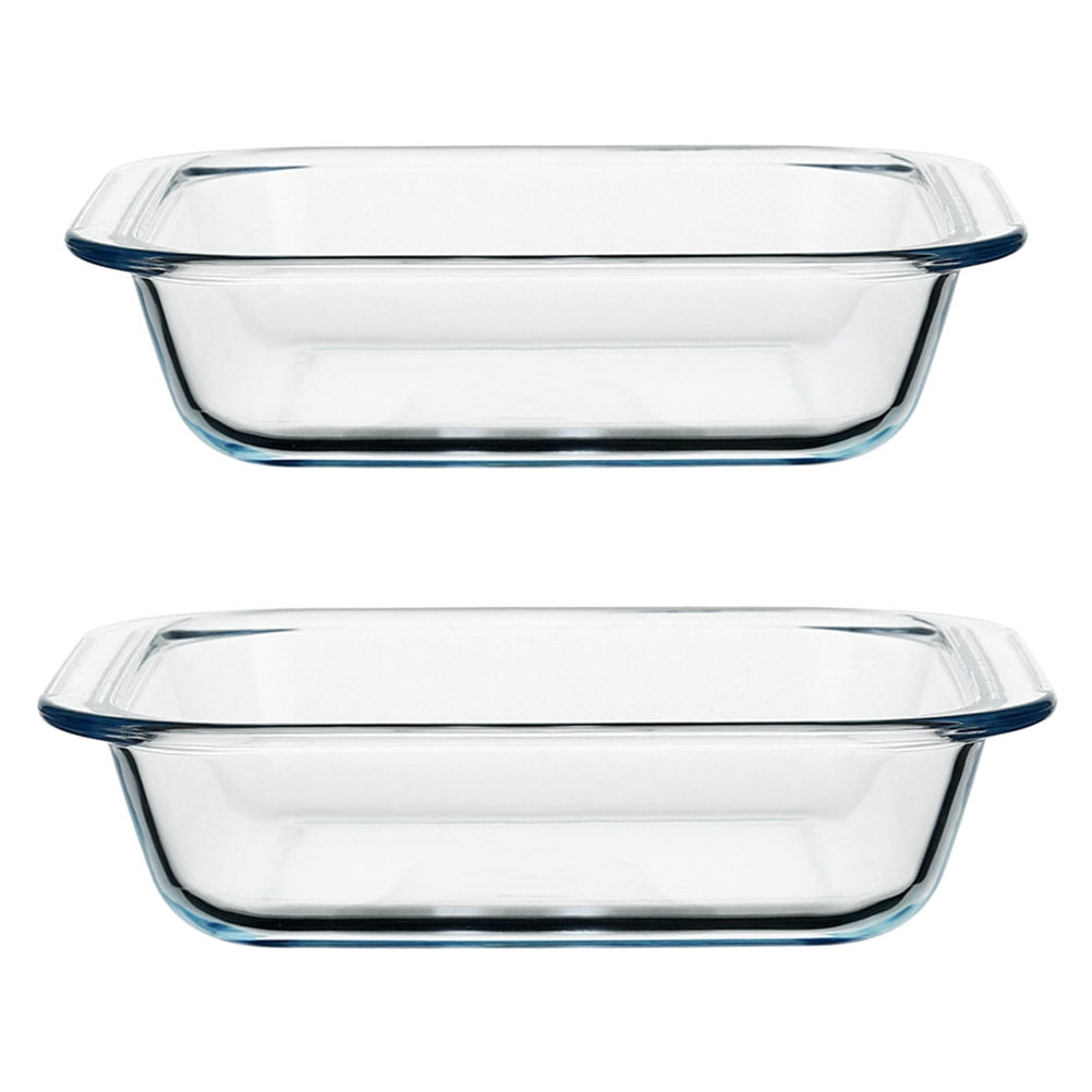 WEAVILUX Glass Baking Pans 2Pcs Simple Design Easy to Clean Home ...