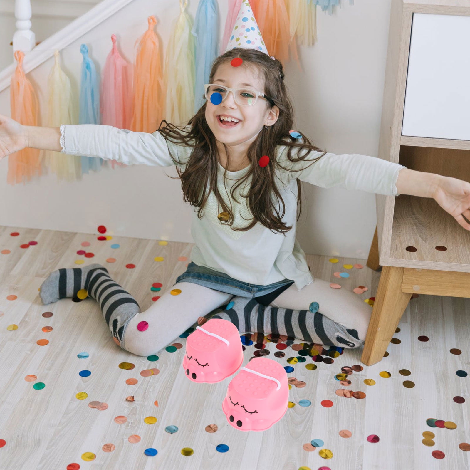 HEMOTON Pink Plastic Balancing Stilts for Children Outdoor Sports Play ...