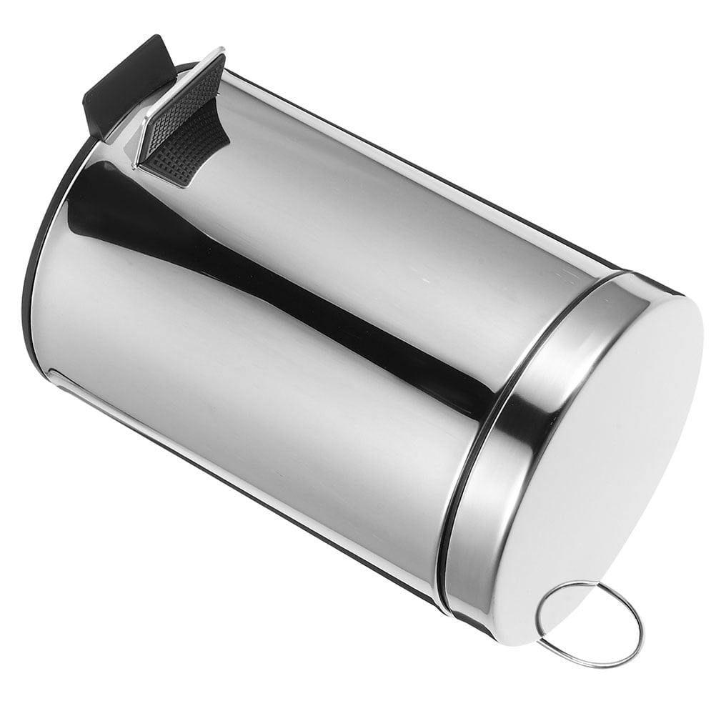 Hemoton Bathroom Wastebasket Bin Step-On Trash Can Stainless Steel ...