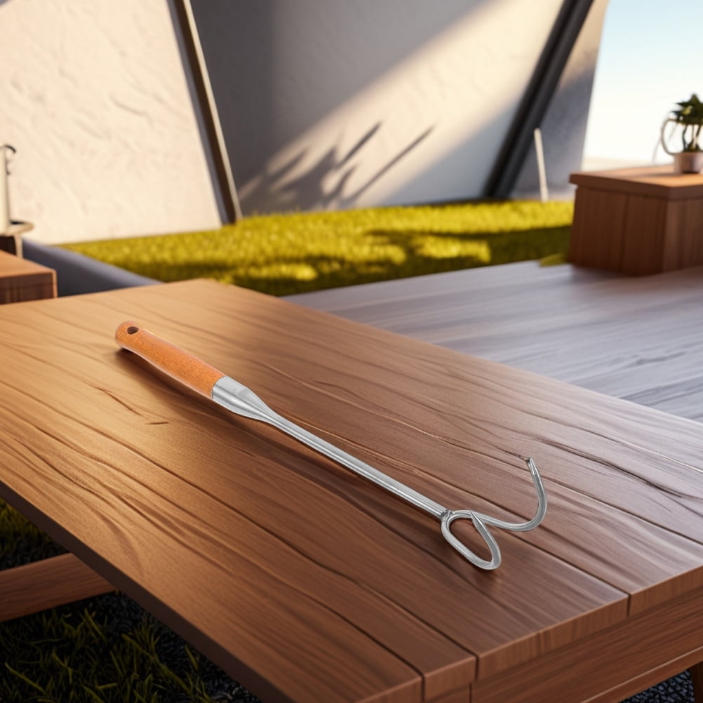 RENACLIPY Stainless Steel Meat Flipper with Ergonomic Wooden Handle for ...