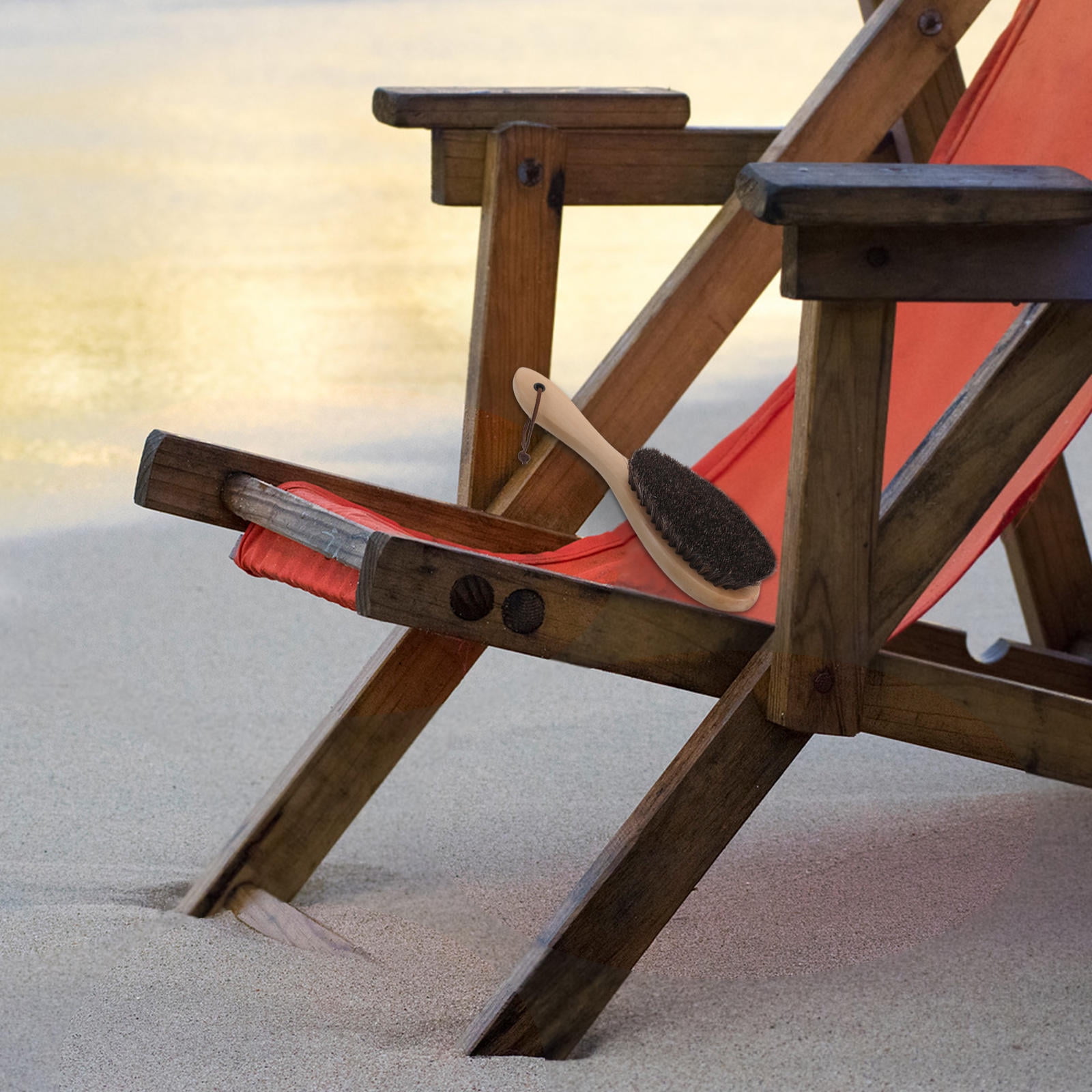 HEMOTON Wood Sand Brush with Dense Bristles for Quick Beach Sand ...