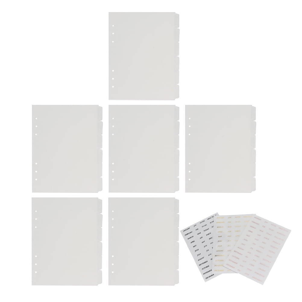 Hemoton 6- Binder Divider and Sticker Set with Plastic Insertable Index ...
