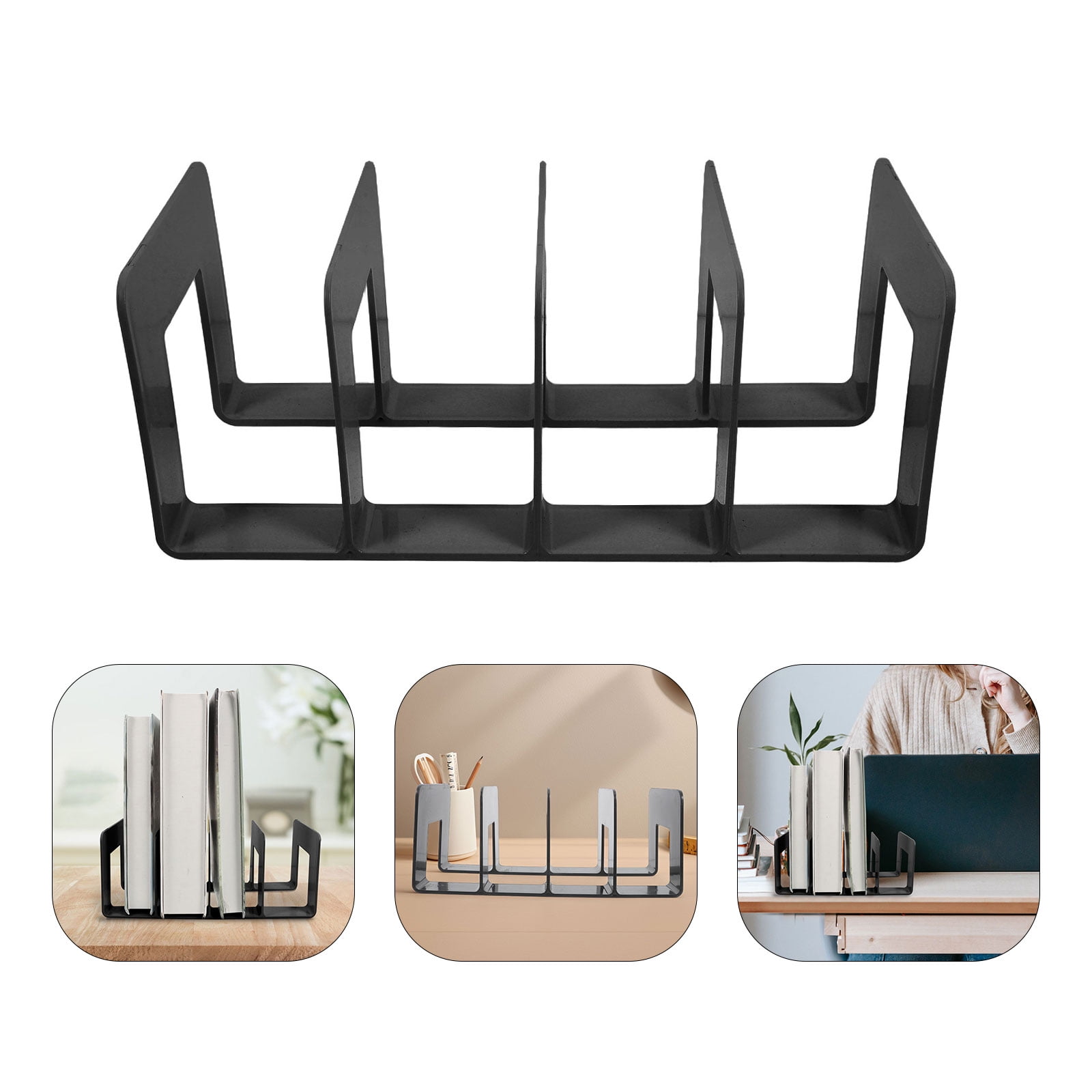 Hemoton Black ABS Large Capacity Magazine Rack Storage Book Holder for ...