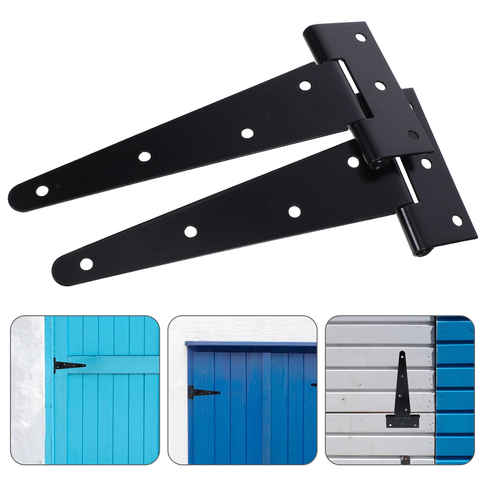 Hemoton Black Iron Heavy Duty Door Hinge with Extended TShape Design ...