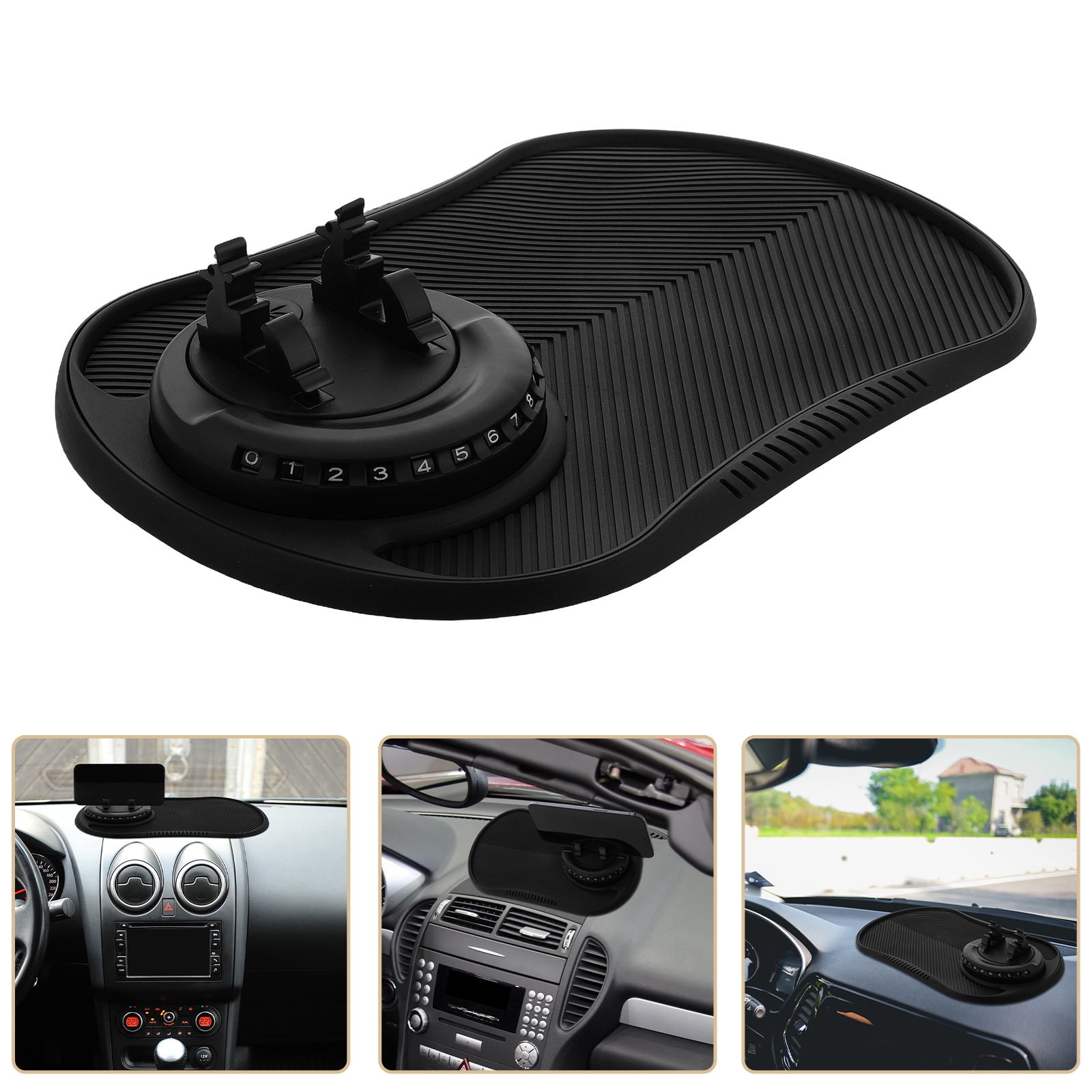 Hemoton Black PVC Car Dashboard Mat with Anti-Slip Design for Phone ...