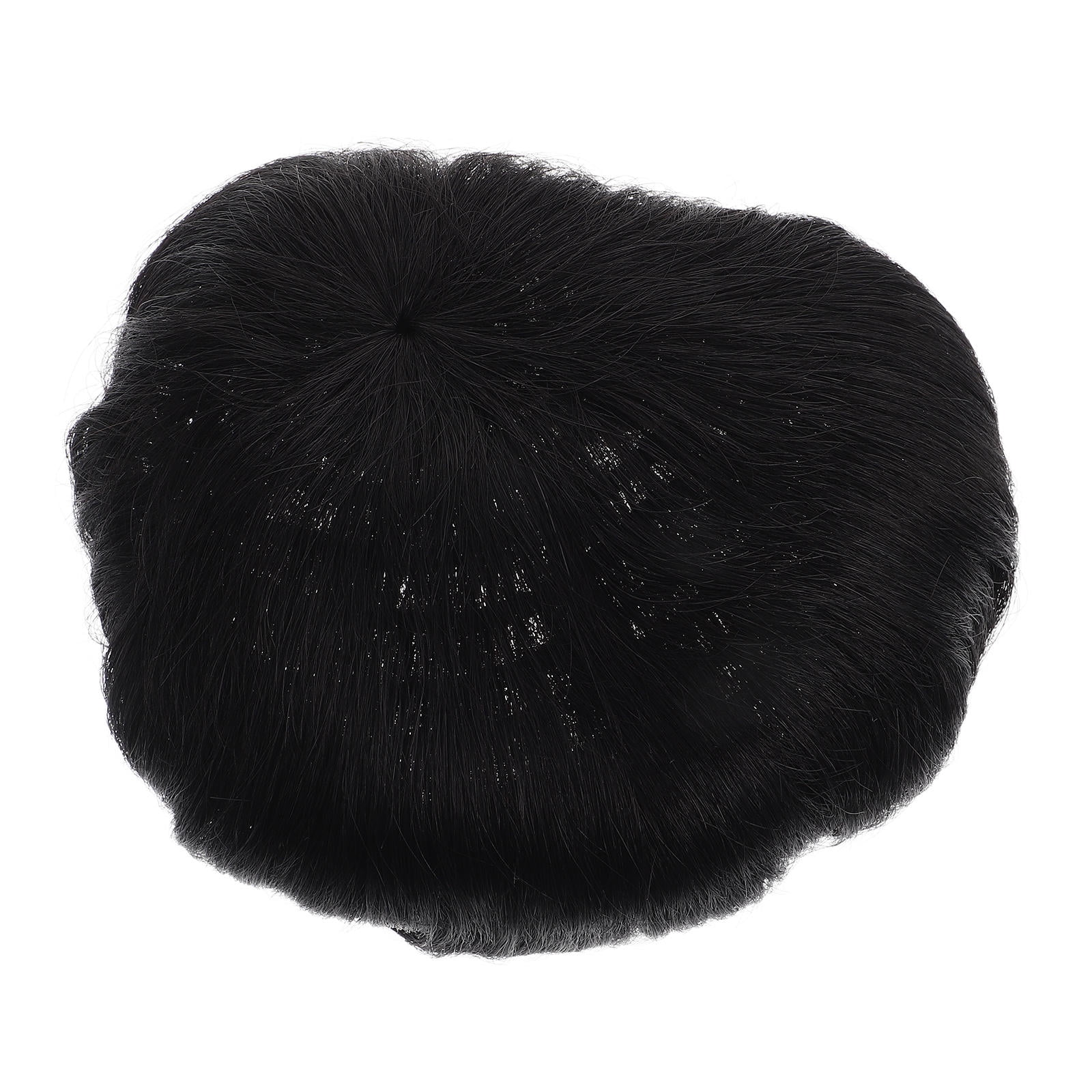 Hemoton Black Short Hair Wig Men Hair Topper Natural Black Short Men ...