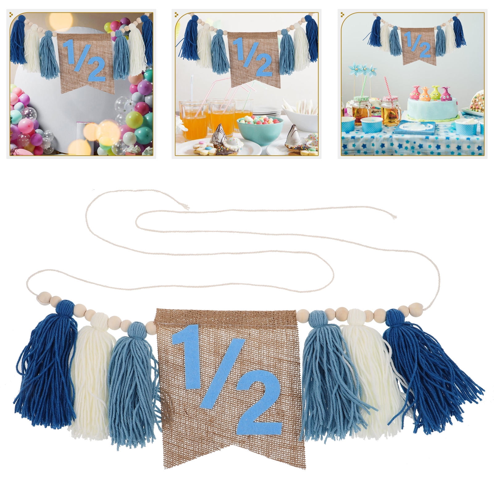 Hemoton Boho Birthday Banner High Chair Birthday Banner Baby Shower ...
