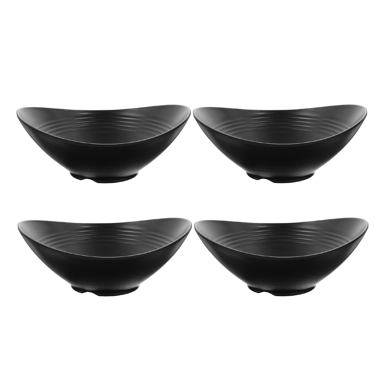 WEAVILUX Black Mine Ramen Noodle Bowls Set of 4 Japanese Style ...
