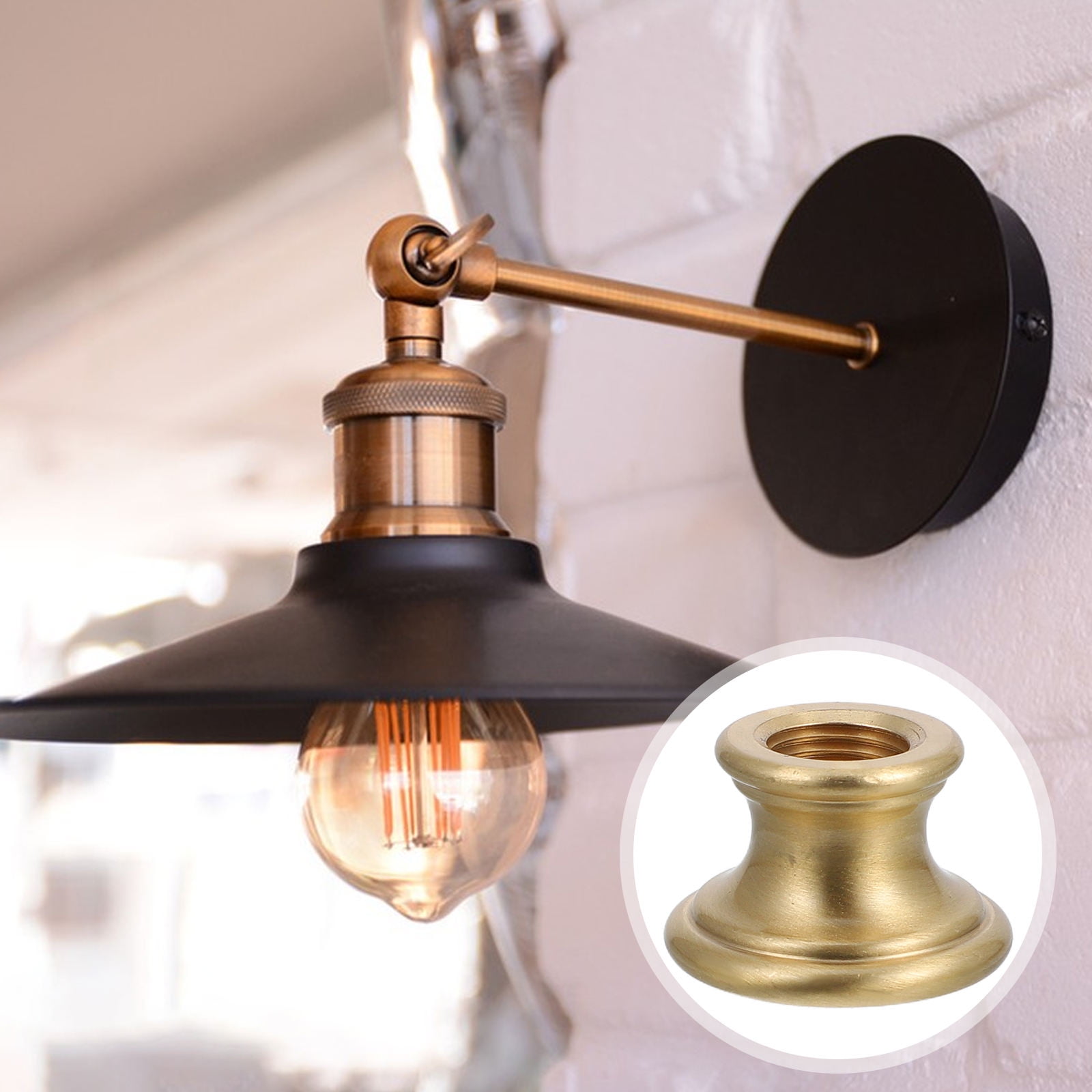 Hemoton Brass Light Fixture Parts Solid Brass Lamp Connector Threaded ...