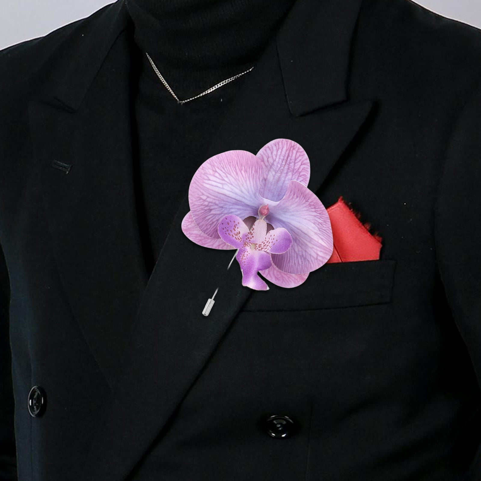 Hemoton Butterfly Orchid Flower Brooch Lapel Pins Thailand Floral ...