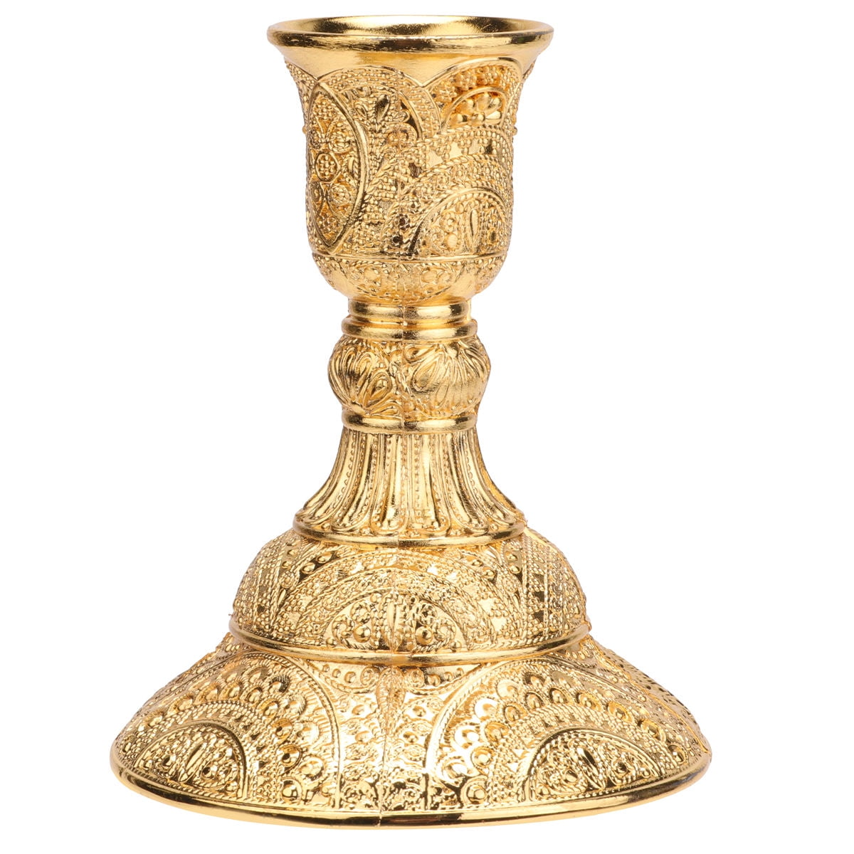 Hemoton Candlestick Fire Plat Tealight Taper Holders Home Decor Golden ...