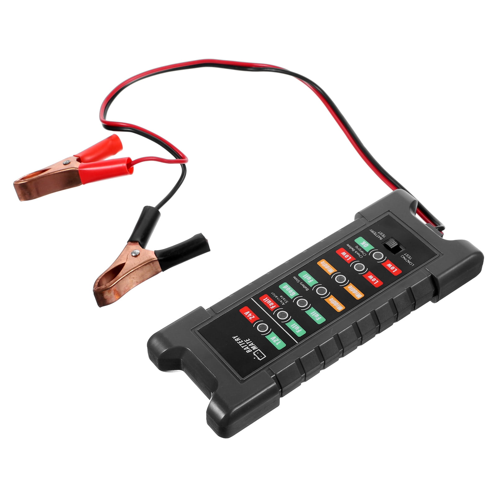 Hemoton 12V 24V Car Battery Tester with Dynamo Detector, ABS Black ...