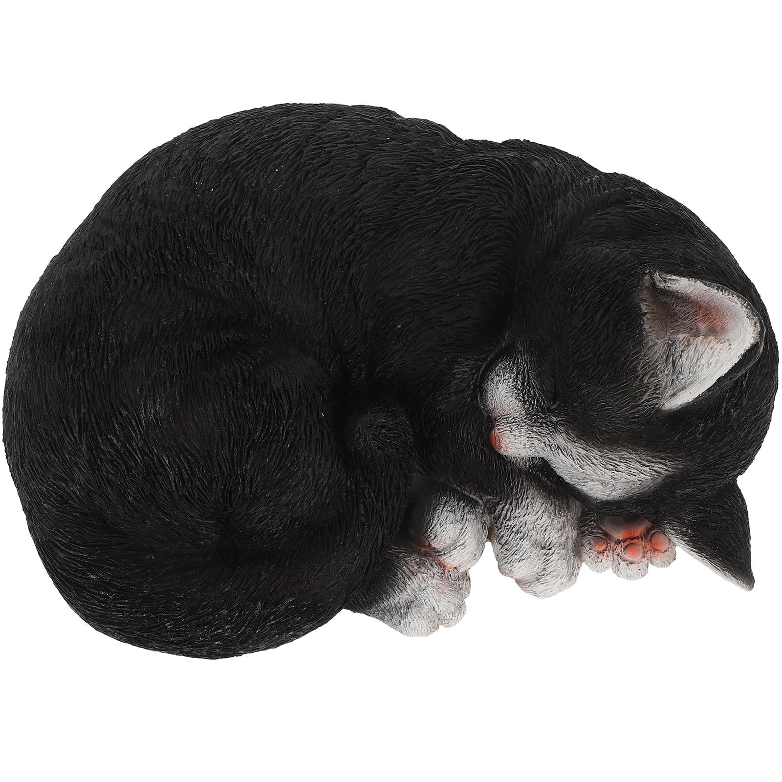 Hemoton Cat Statue Resin Sleeping Cat Statue Small Cat Statue for ...