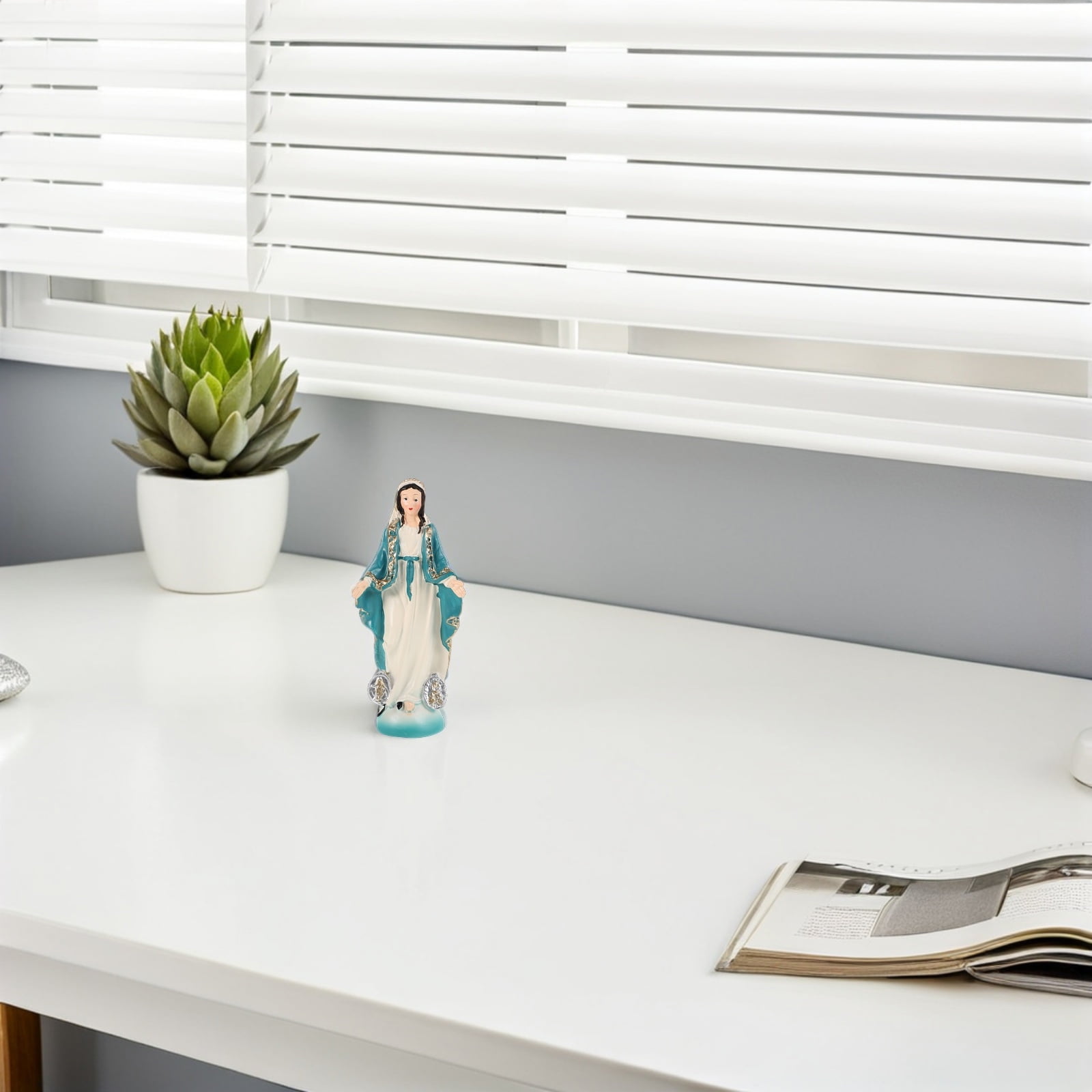 Hemoton Catholic Virgin Mary Resin Statue Lifelike Holy Figure For ...