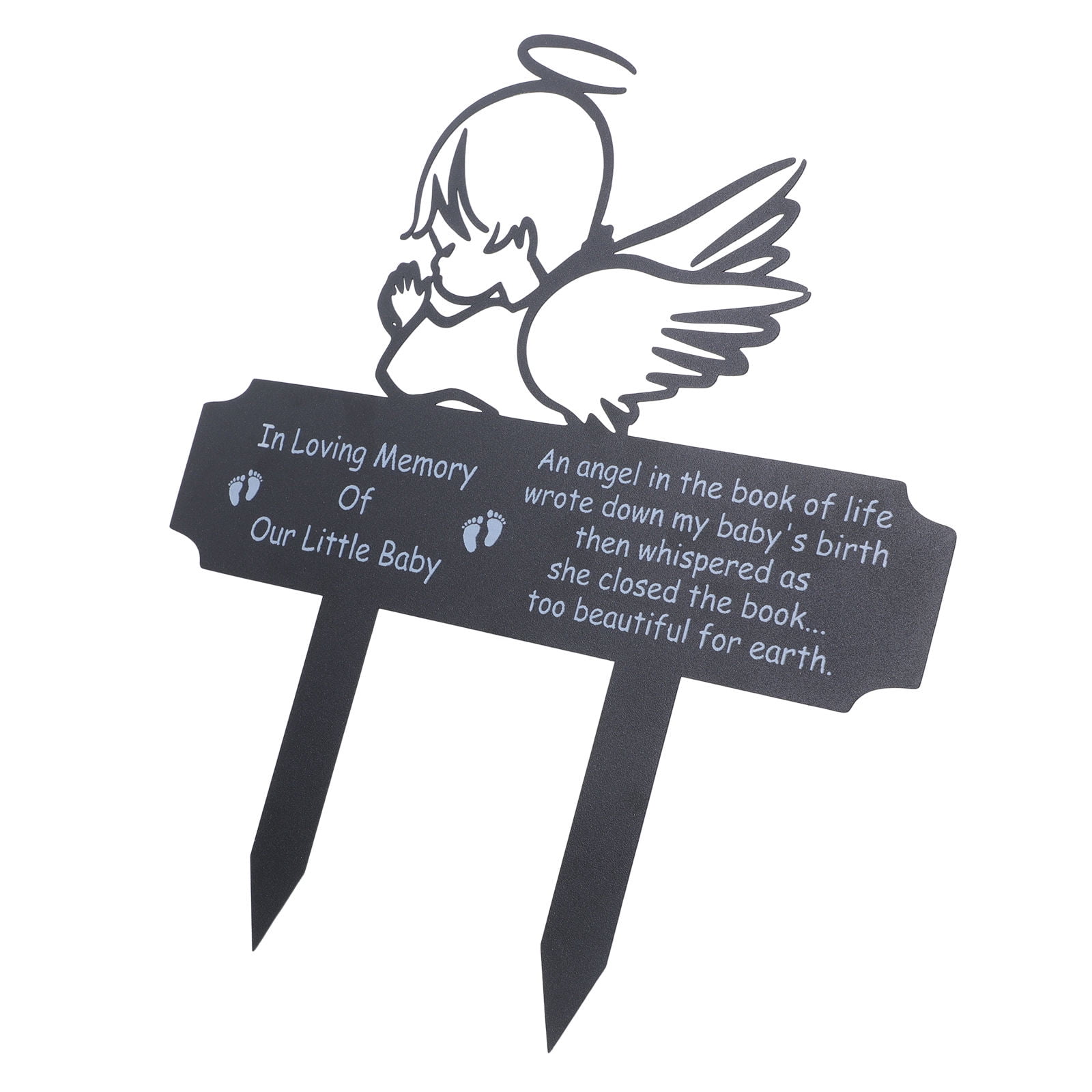 HEMOTON Durable Cemetery Memorial Plaque Stake 1 Set For Graveyard ...