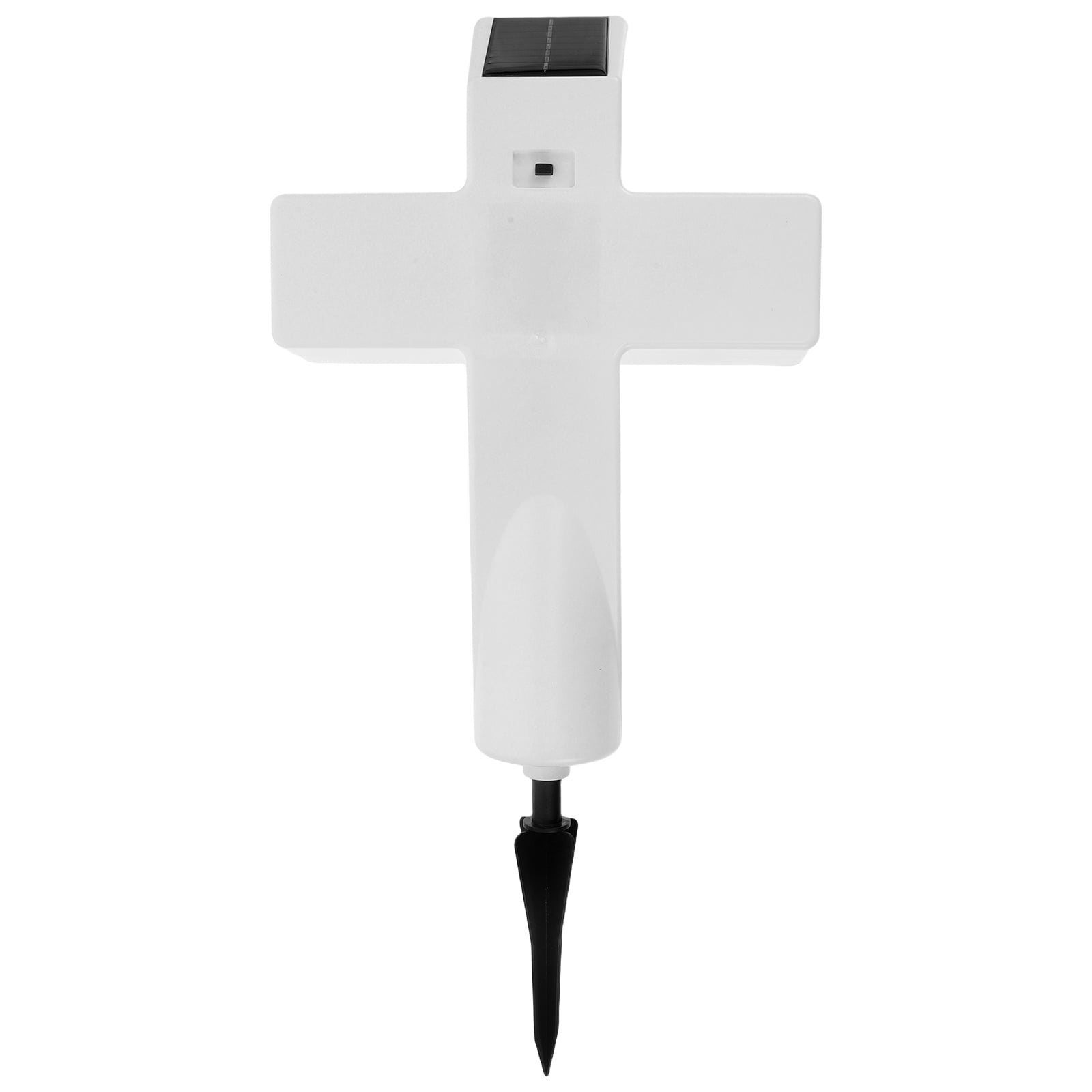 Hemoton Cemetery Solar Lights For Grave White Plastic Cross Led ...