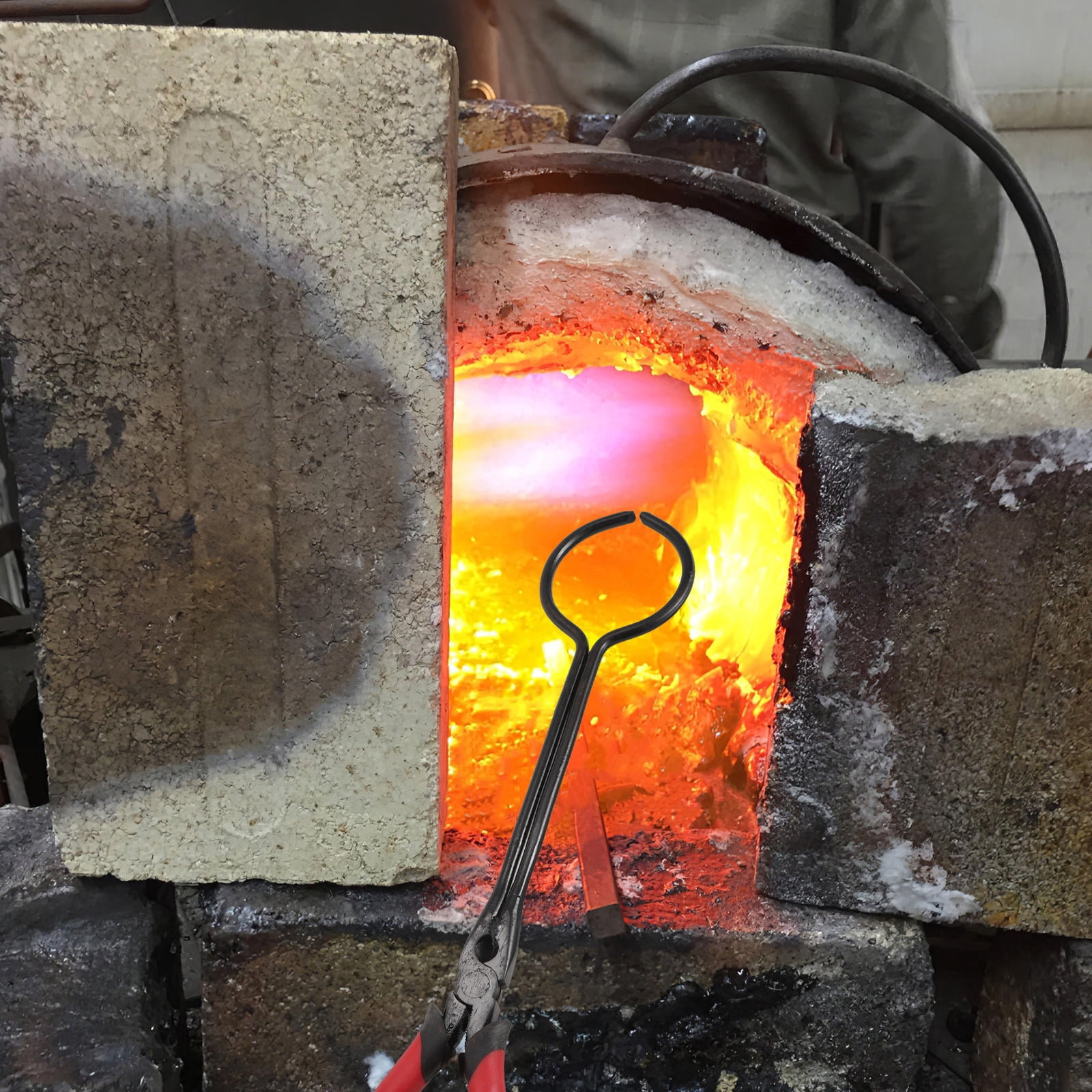 Hemoton Chemical Crucible Clamp Graphite Crucible Tong Metal Smelting ...