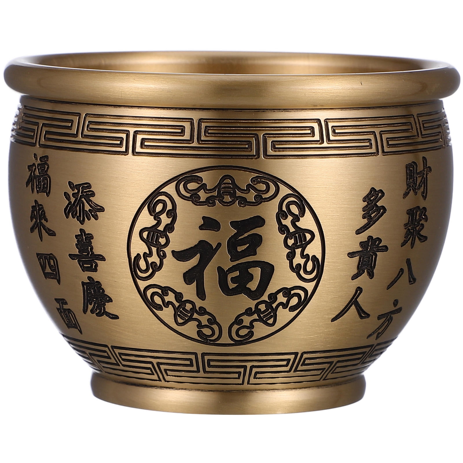 Hemoton Chinese Brass Fortune Bowl Traditional Feng Shui Treasure Basin ...