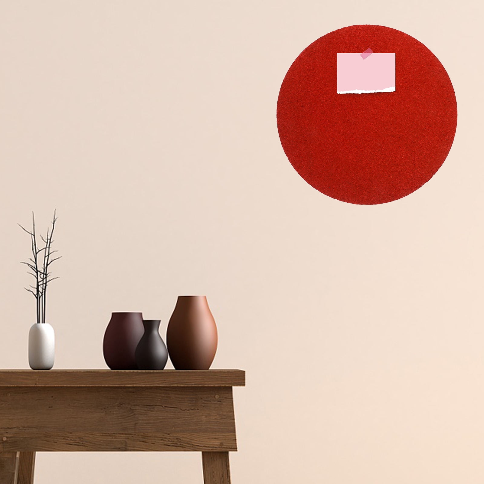 Hemoton Circular Self-Adhesive Cork Board Cute Bulletin Board For Wall ...