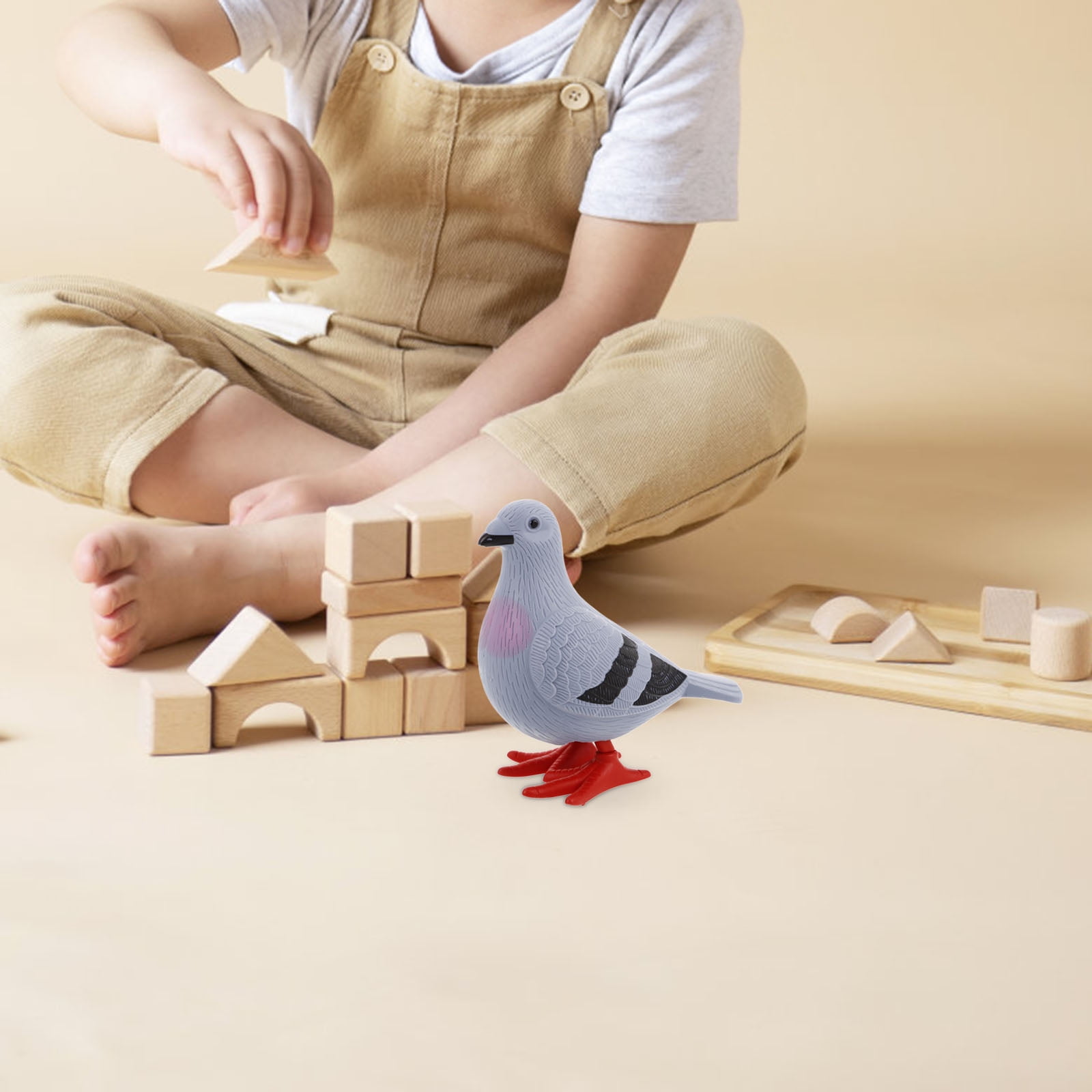 Hemoton Clockwork Pigeon Wind Up Toy for Party Grey Plastic Bouncing ...