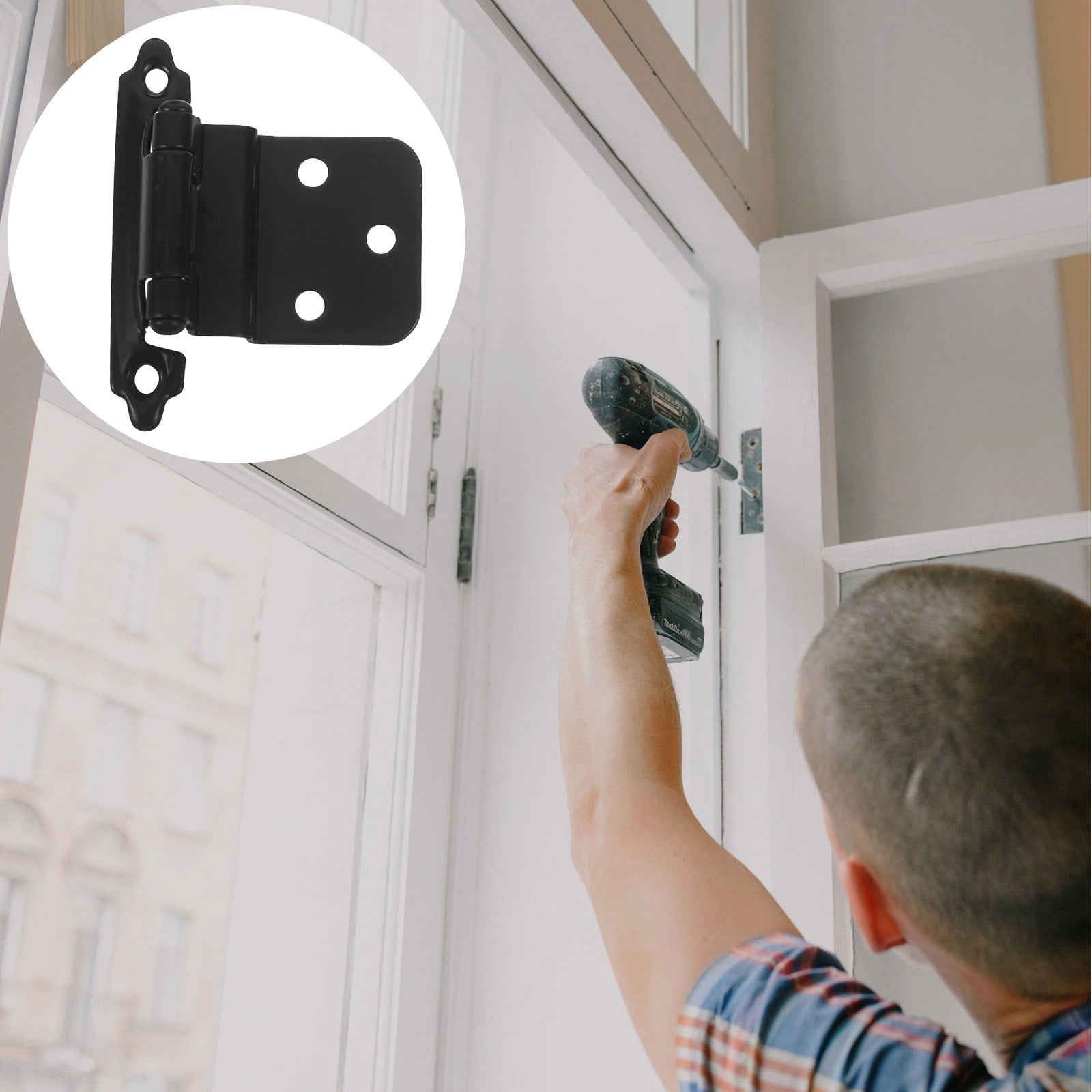 HEMOTON Black SelfClosing Hinges for Cabinet Doors with Builtin Spring ...