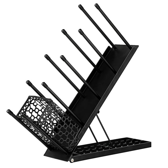 HEMOTON Black Metal Coffee Cup Holder with Straw Organizer for Kitchen ...