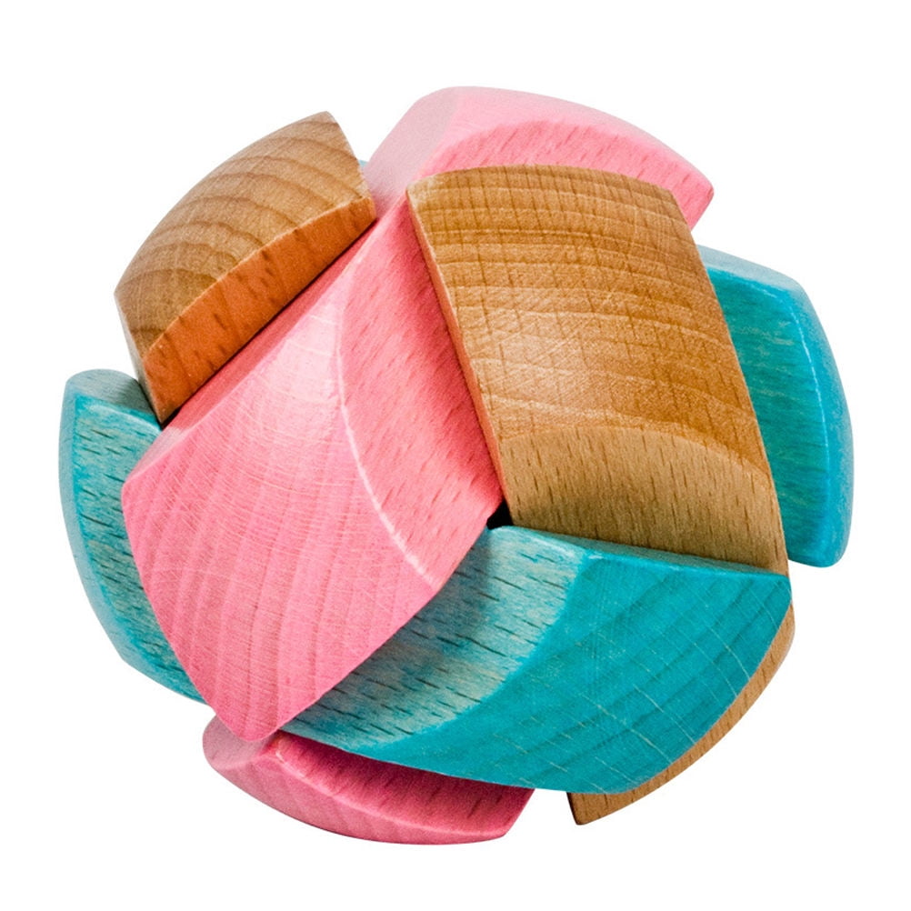 Hemoton Colorful Beech Football Lock Wooden Lock Ming Lock Intelligence ...