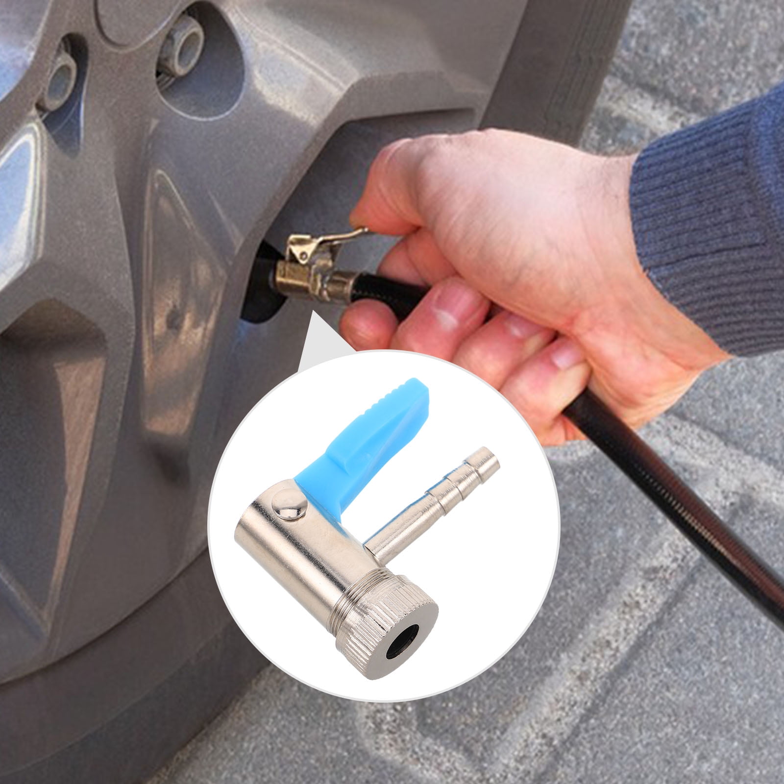 Hemoton Copper Air Chuck Tire Inflator Nozzle Inflator Clip Valve Adapter Inflation Nozzle ...