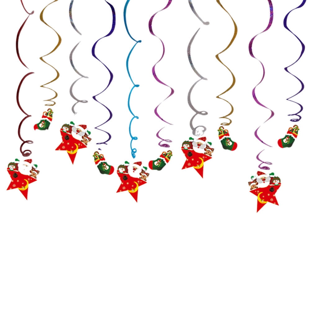 Hemoton Creative Christmas Hanging Swirl Ceiling Pendant Colorful Santa ...