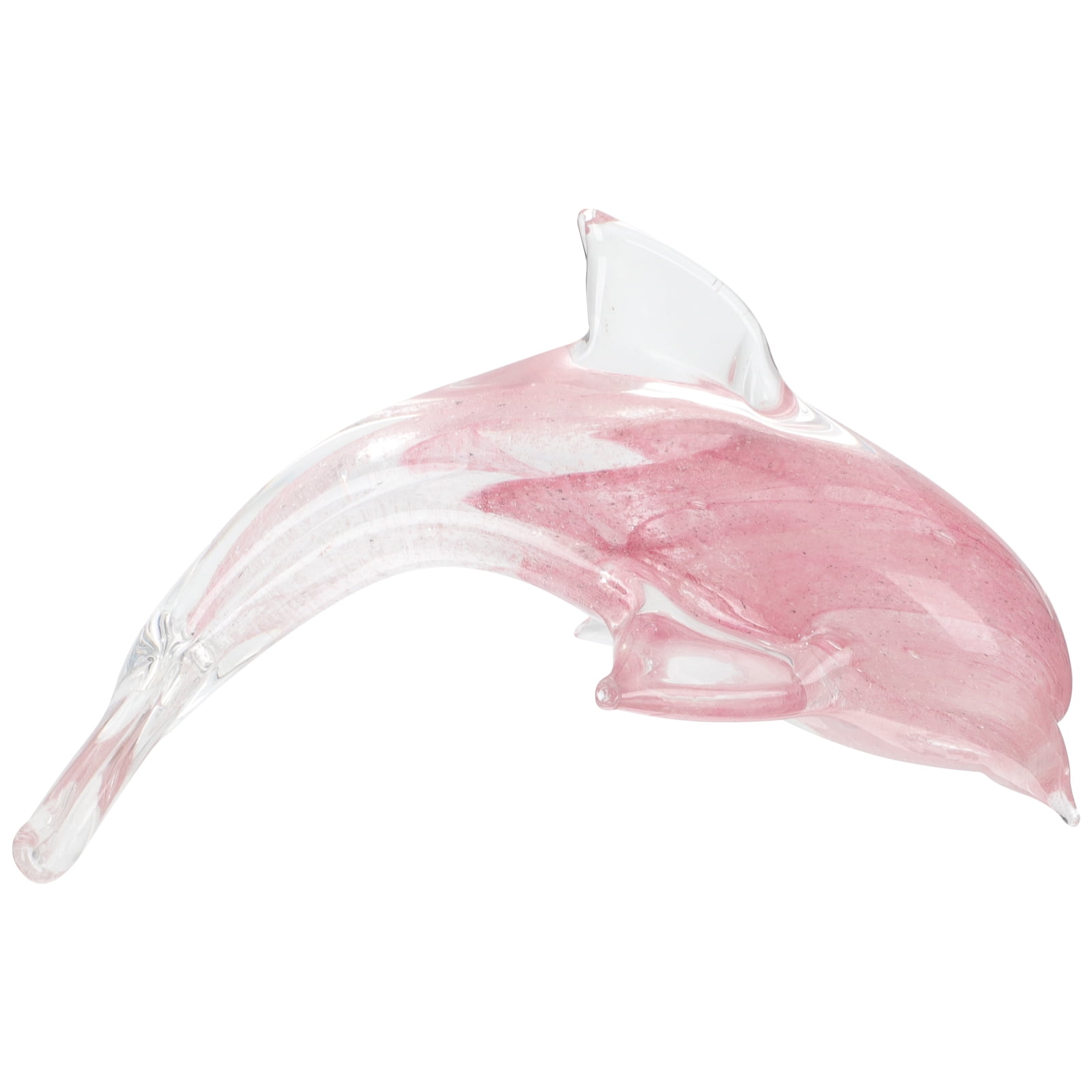 Homoyoyo Pink Glass Dolphin Decor Artistic Table Ornament for Living ...