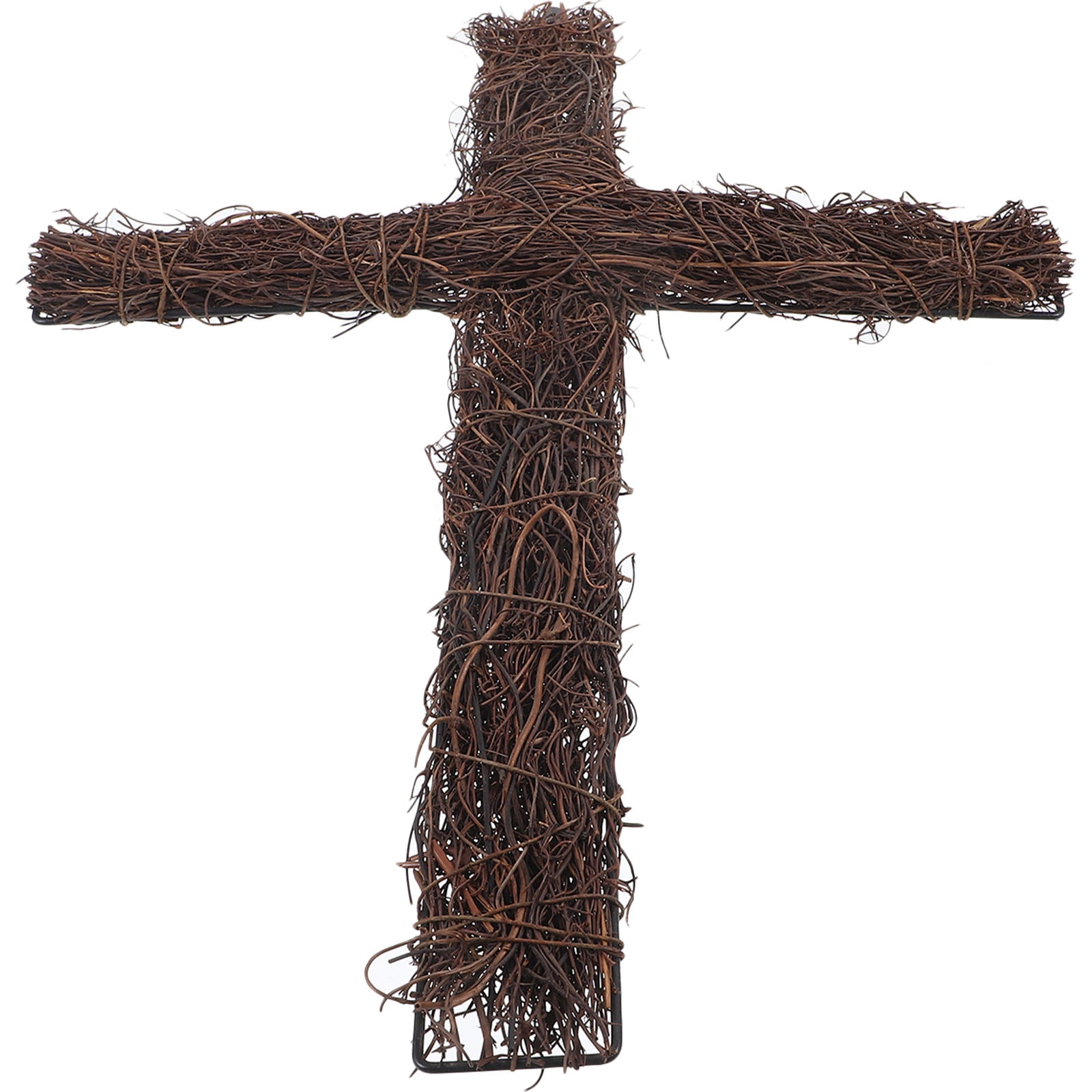 Hemoton Cross Shape Wreath Stake Christmas Rattan Wreath Stake Rattan ...