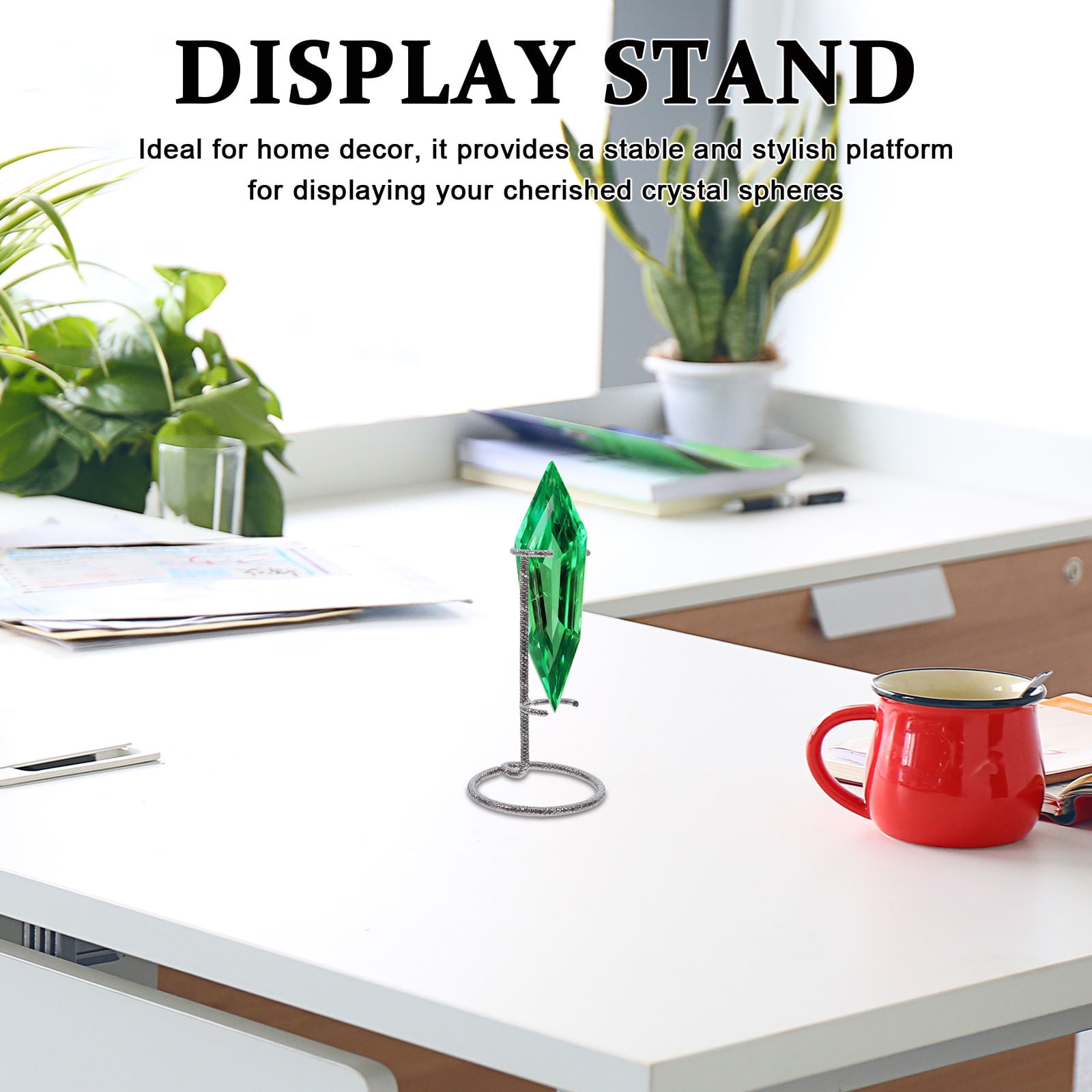 Hemoton Crystal Ball With Lighted Base Metal Stand For Crystal Sphere ...