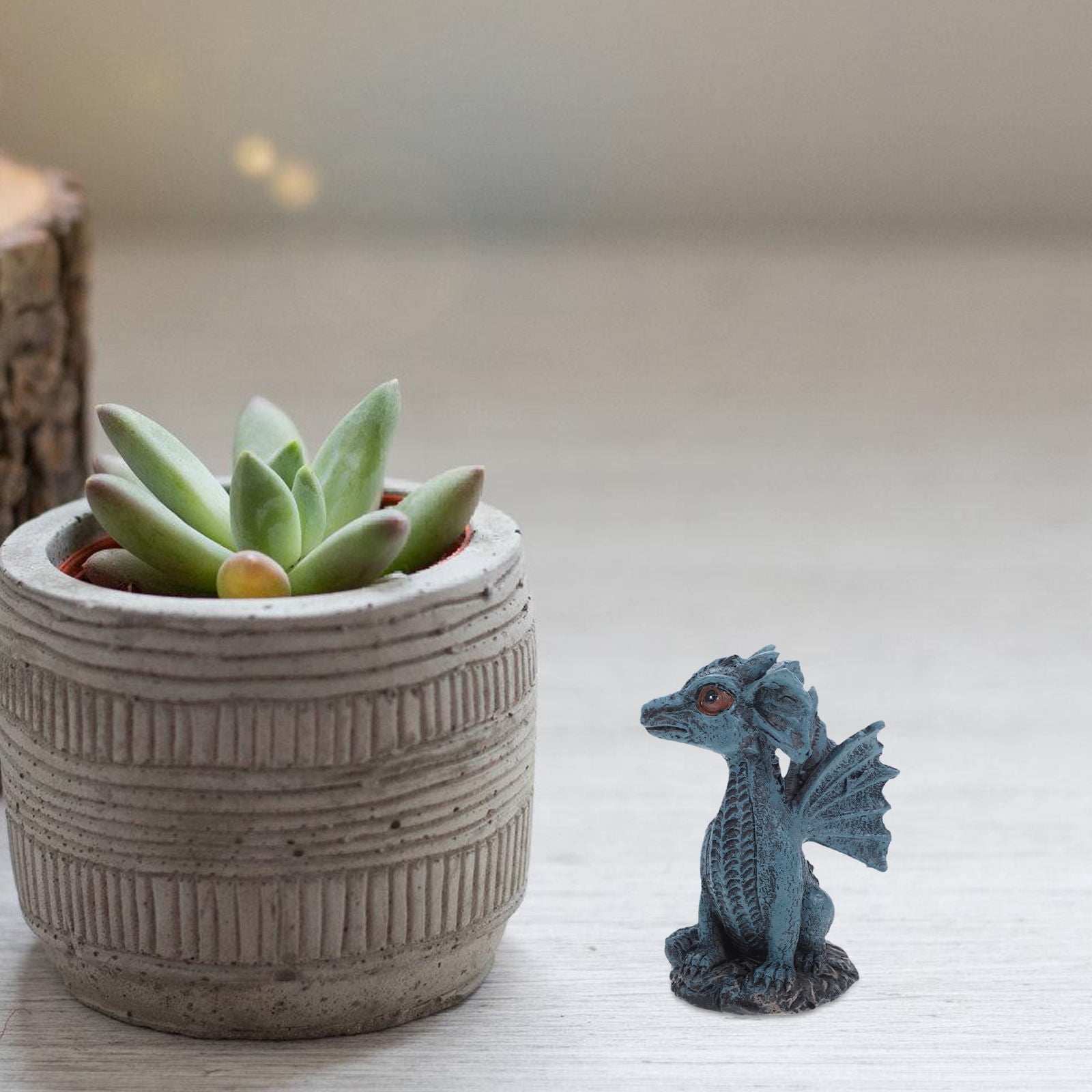 RENACLIPY 2024 Year of The Dragon Resin Figurine Garden Ornament Grey ...