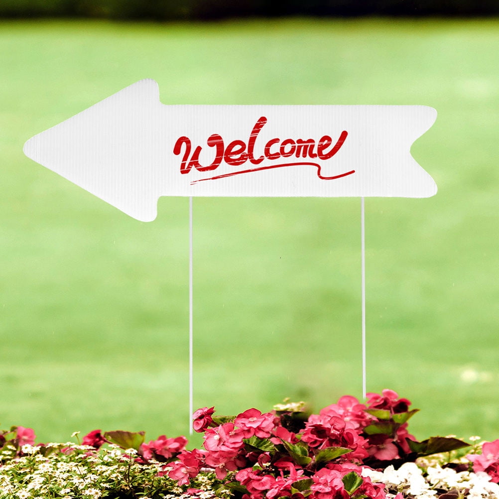 Hemoton DIY Blank Arrow Sign Stand for Outdoor Plastic Detachable ...