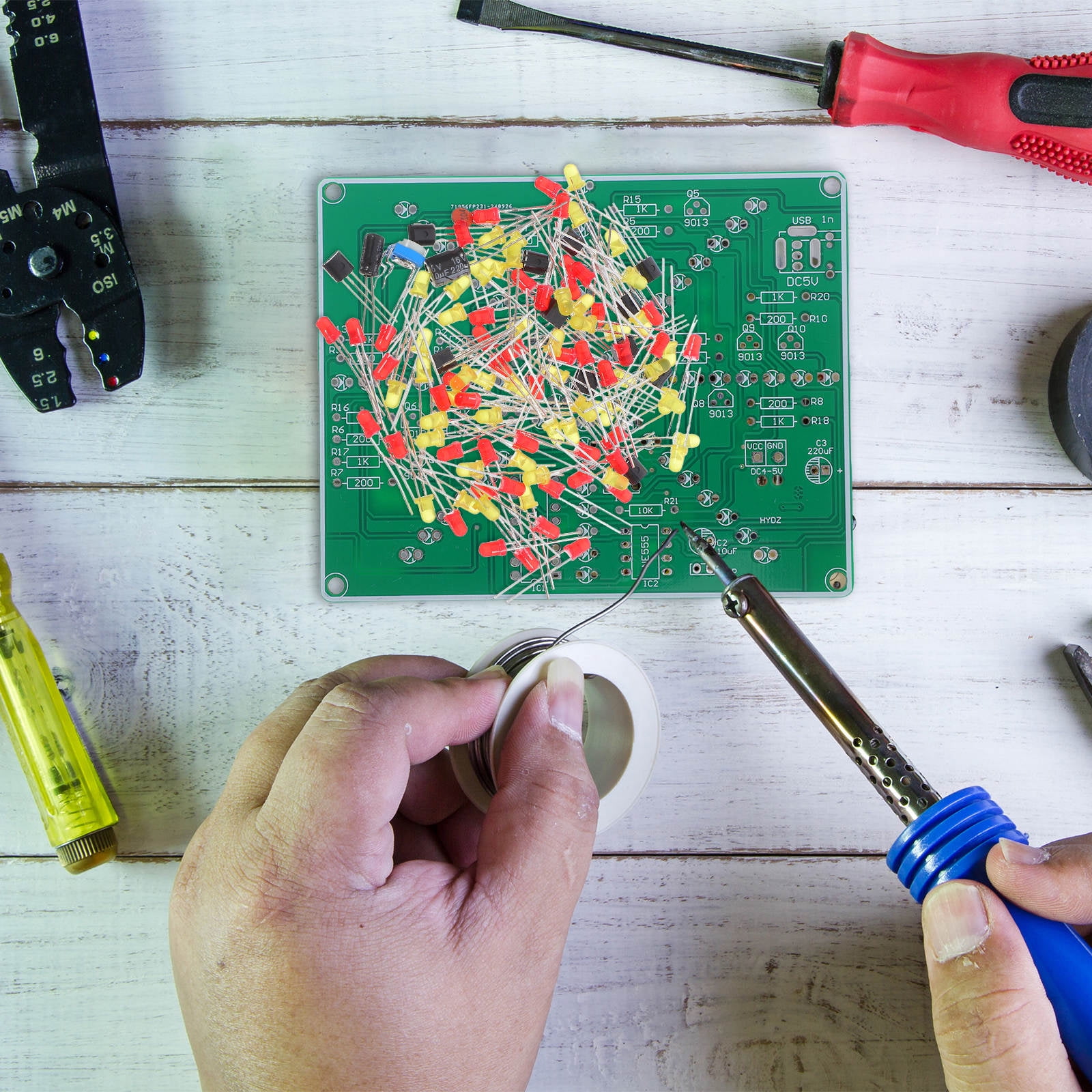 Hemoton DIY Soldering Practice Kit Speed Flow LED Light Soldering ...