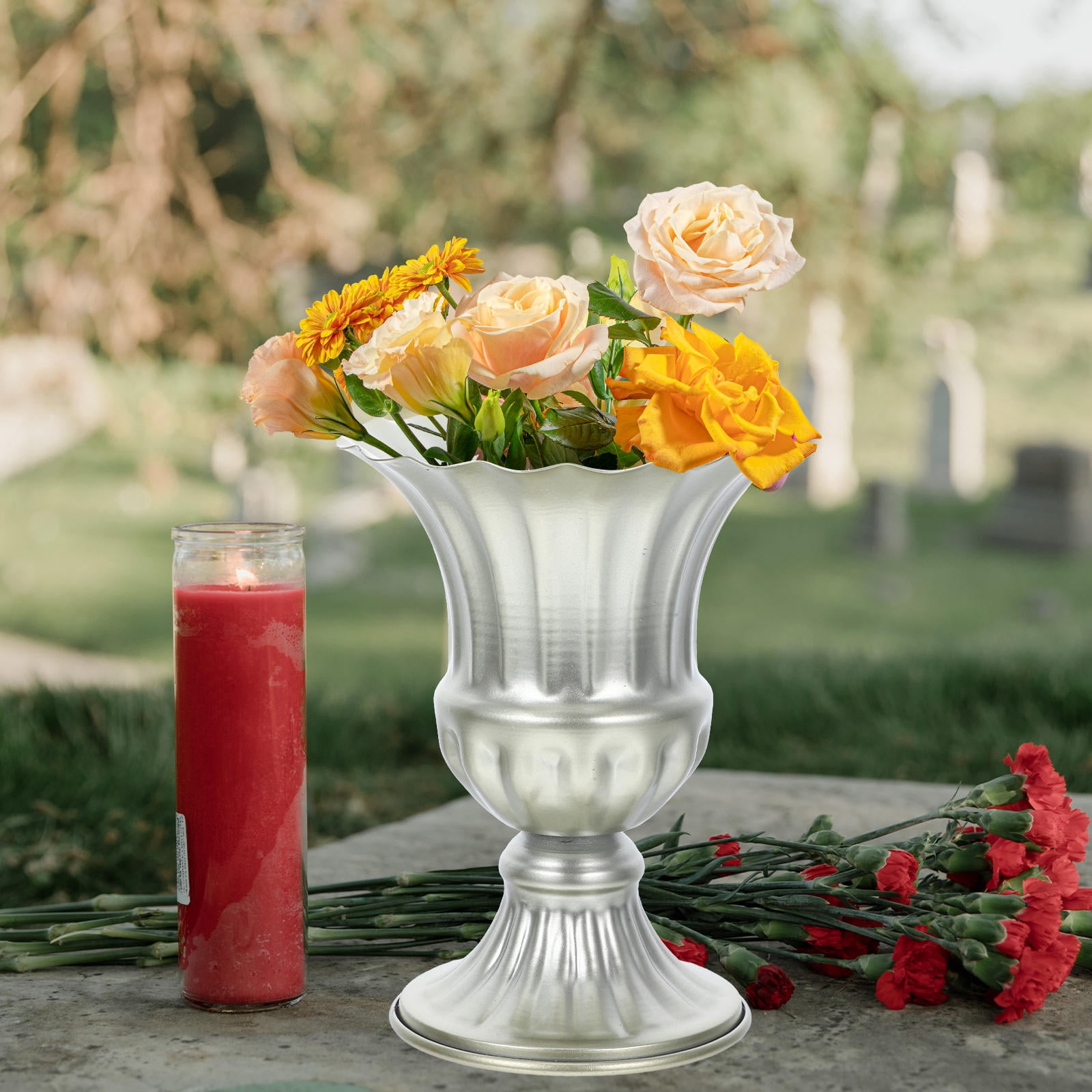 Hemoton Decorative Metal Trumpet Vase for Flower Arrangements Antique ...