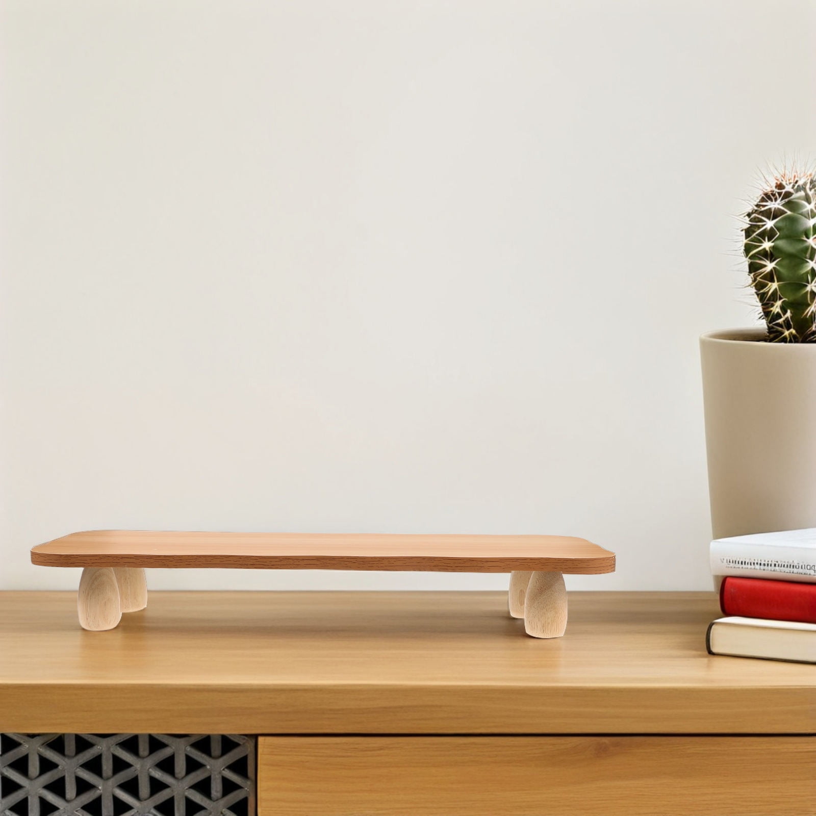 Hemoton Desktop Riser Shelf Desktop Organizer Stand For Office Wooden ...